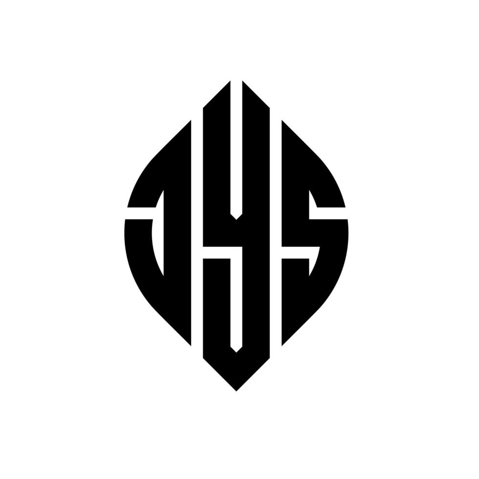 diseño de logotipo de letra de círculo jys con forma de círculo y elipse. jys letras elipses con ...