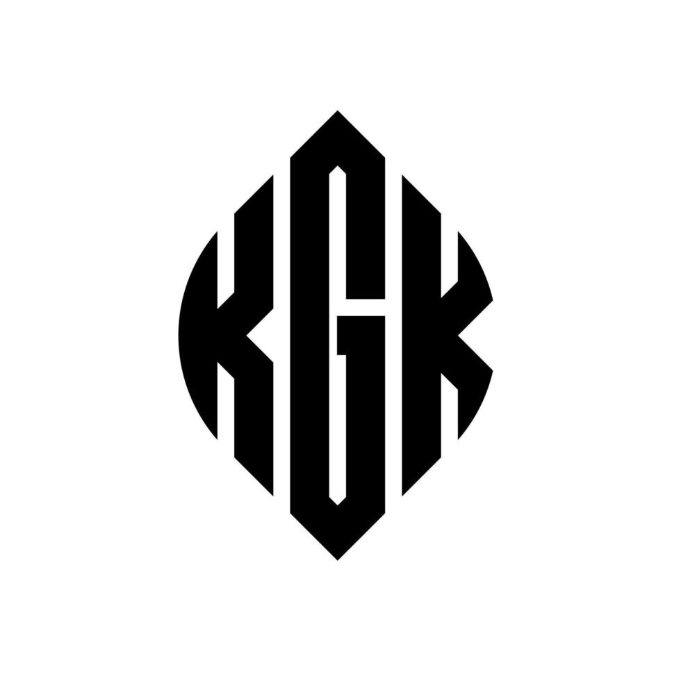 diseño de logotipo de letra de círculo kgk con forma de círculo y elipse. letras de elipse kgk ...