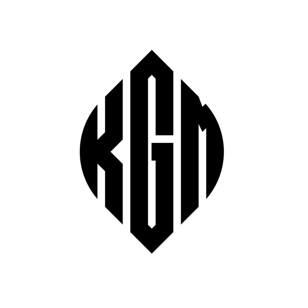 diseño de logotipo de letra de círculo kgm con forma de círculo y elipse. kgm elipse letras con ...