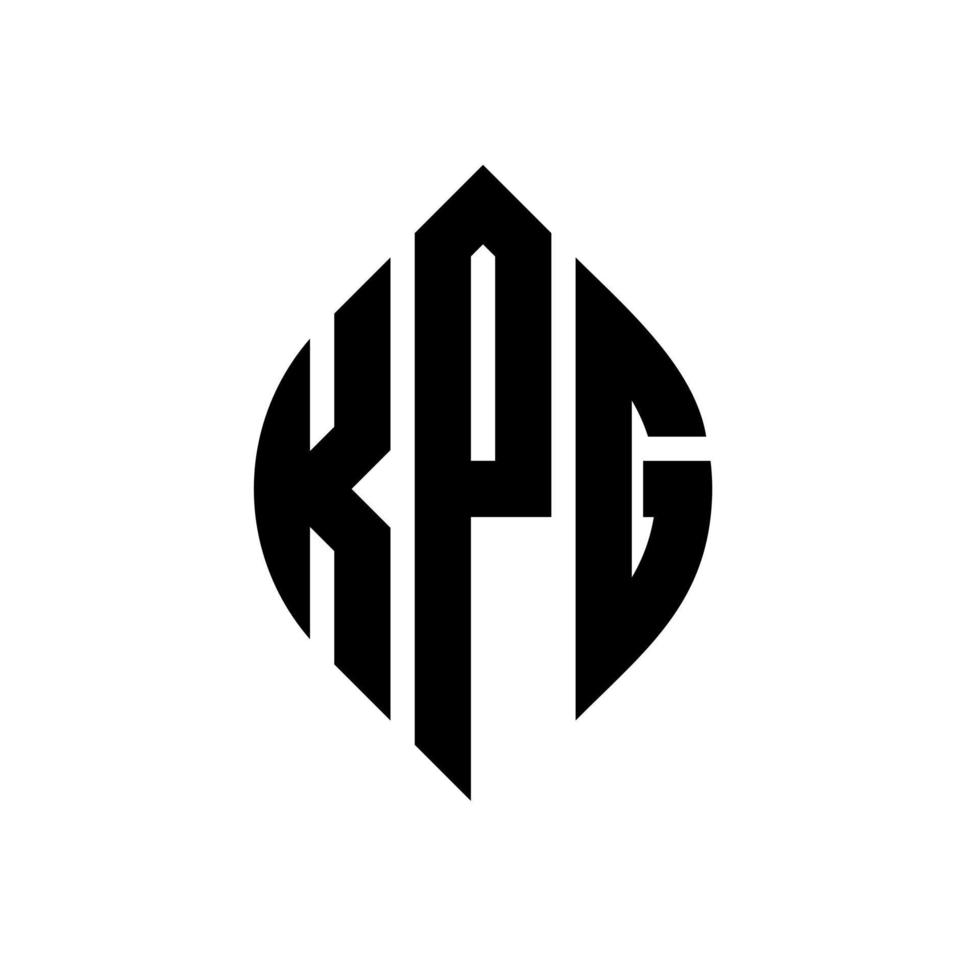 diseño de logotipo de letra de círculo kpg con forma de círculo y elipse. kpg elipse letras con ...