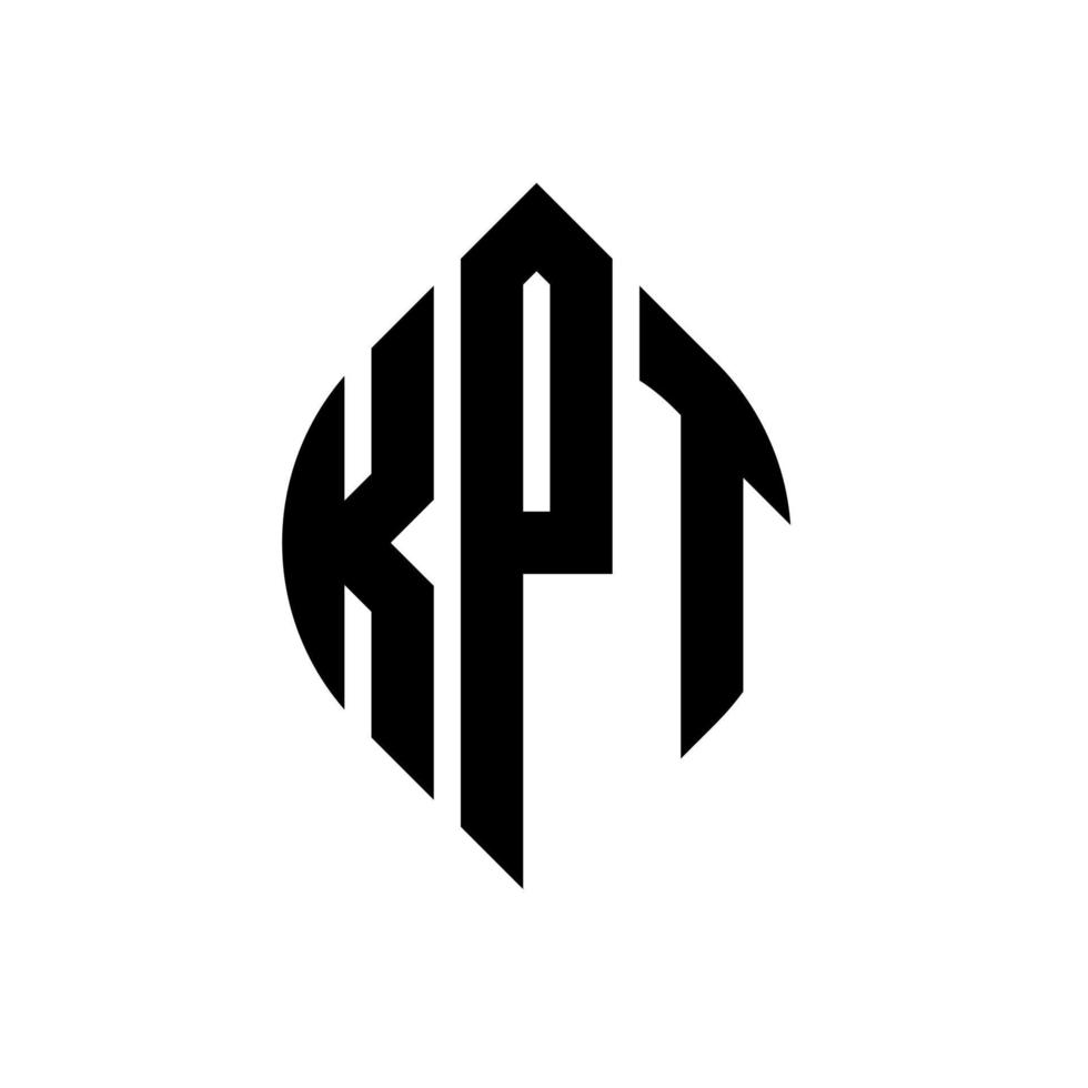 diseño de logotipo de letra de círculo kpt con forma de círculo y elipse. kpt letras elipses con ...