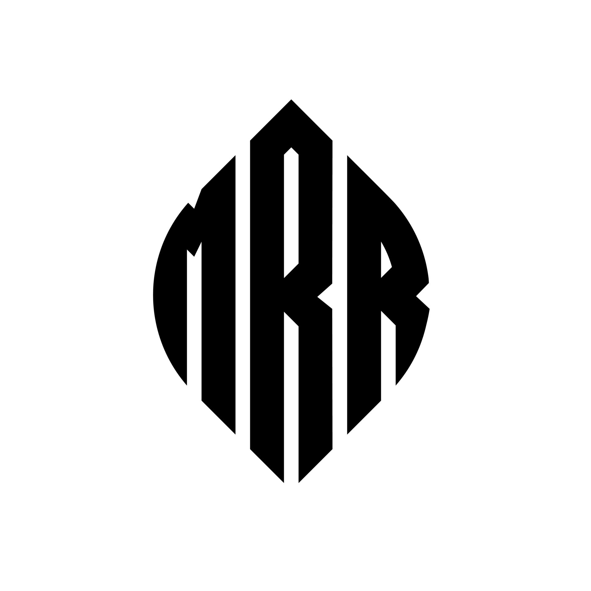mrr diseño de logotipo de letra circular con forma de círculo y elipse. mrr letras elipses con ...