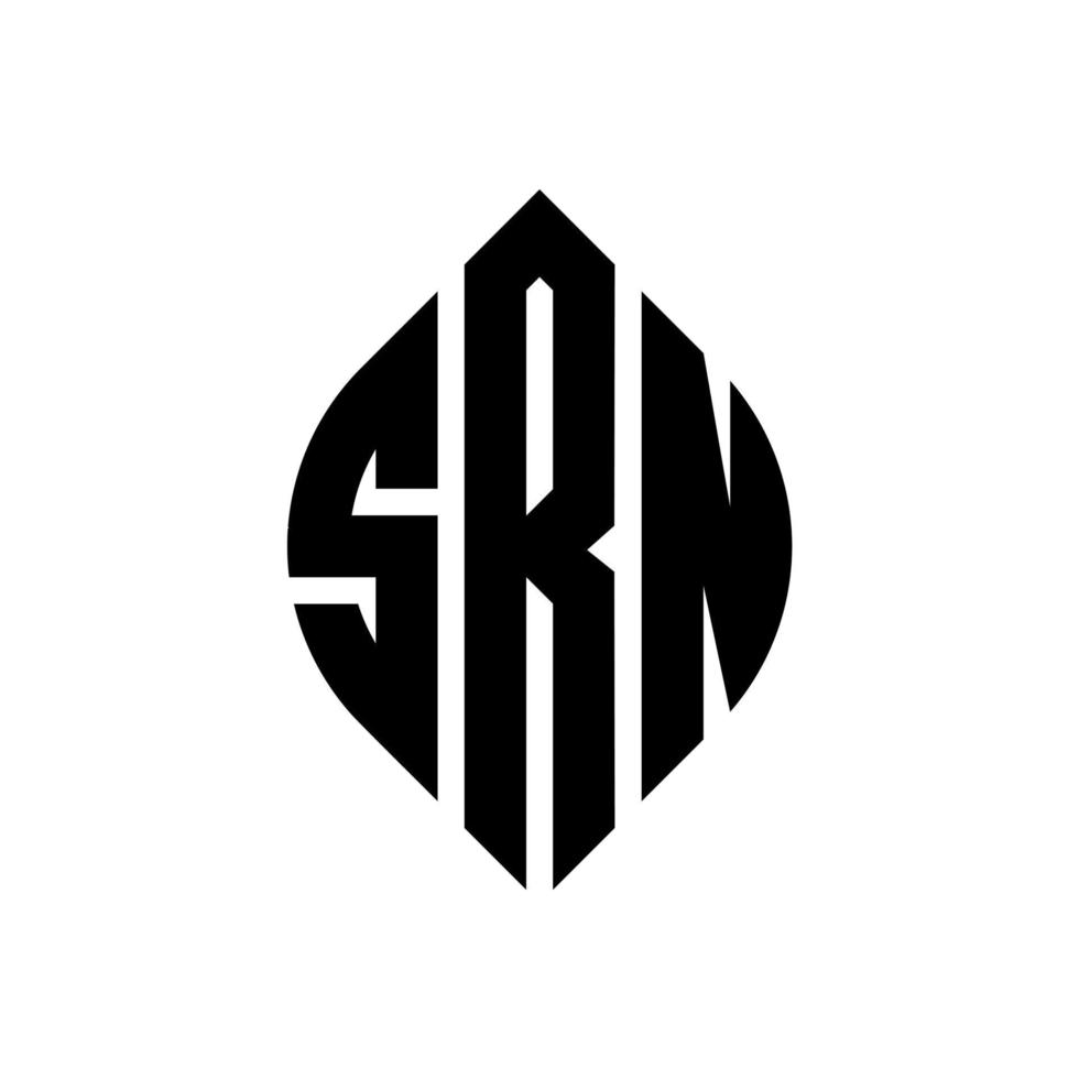 diseño de logotipo de letra de círculo srn con forma de círculo y elipse. srn letras elipses con ...