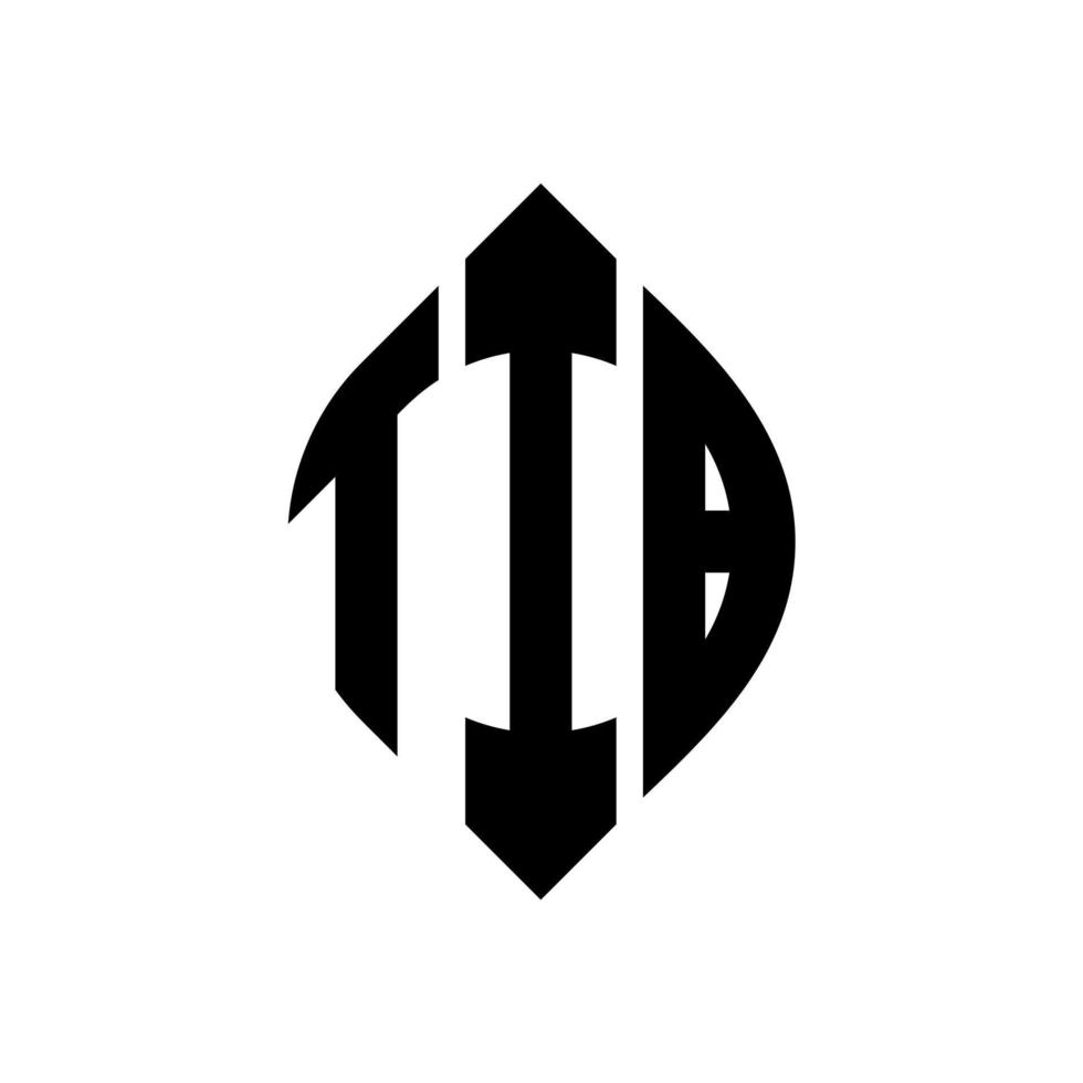 diseño de logotipo de letra de círculo tib con forma de círculo y elipse. tib letras elipses con ...