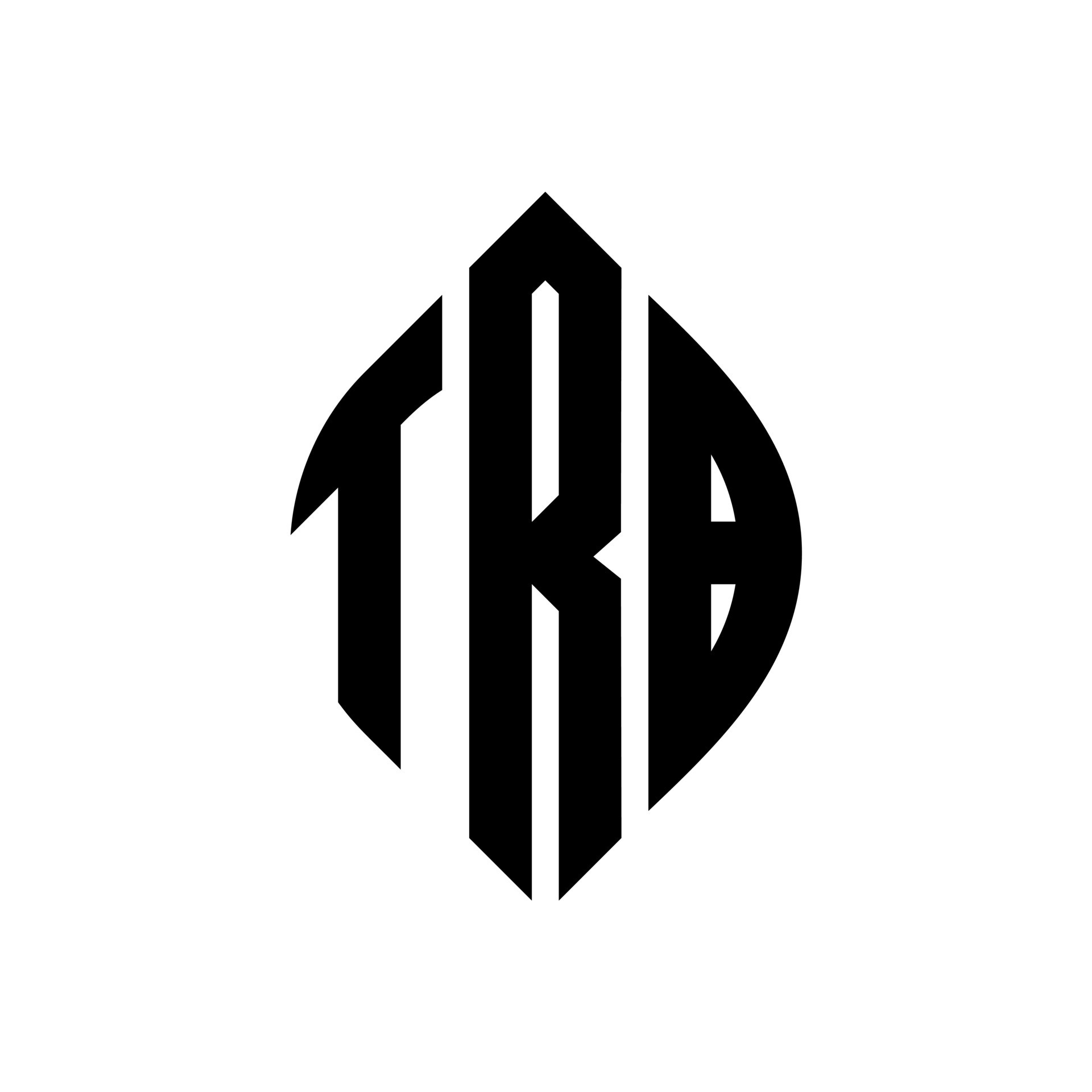 diseño de logotipo de letra de círculo trb con forma de círculo y elipse. letras de elipse trb ...