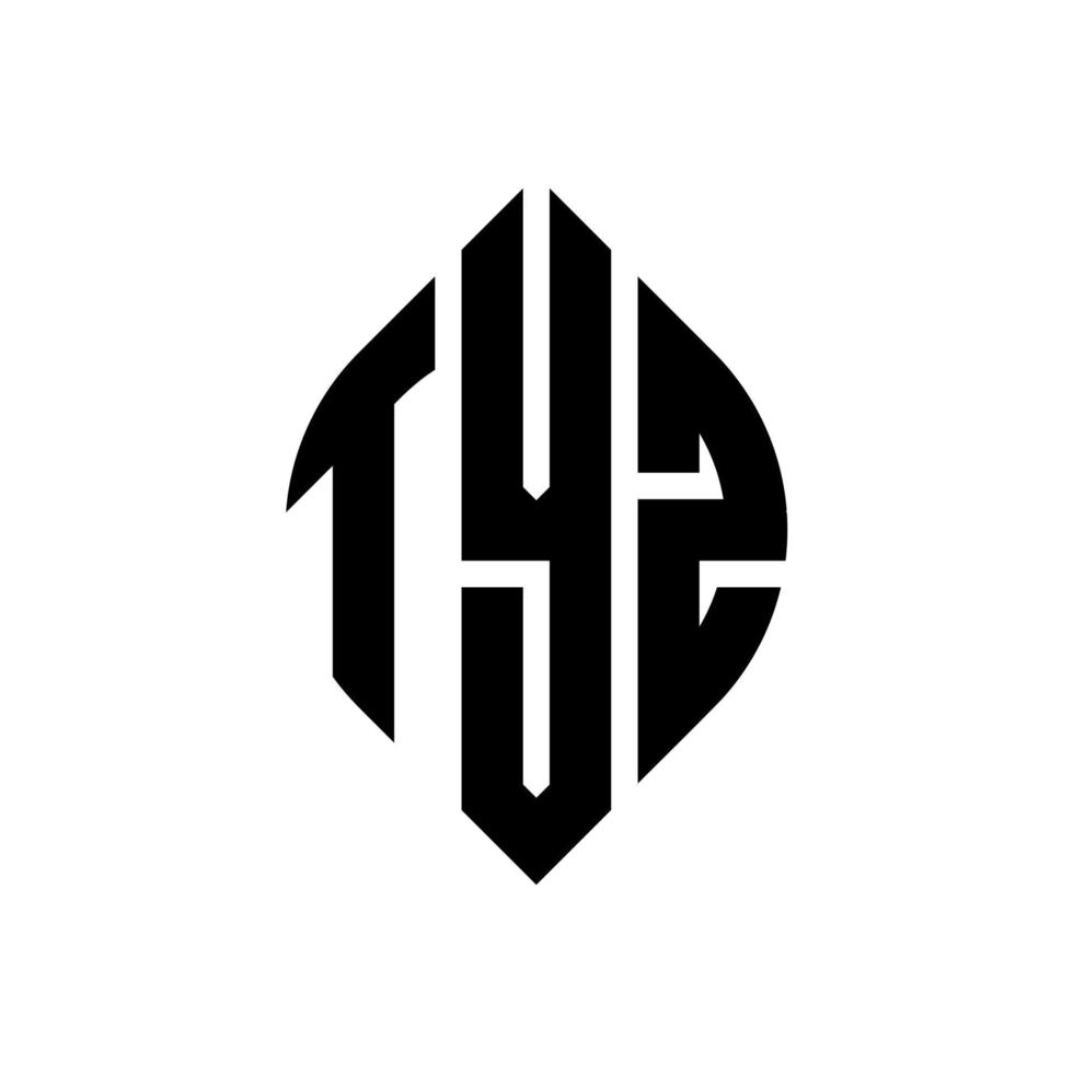 TYZ circle letter logo design with circle and ellipse shape. TYZ ...