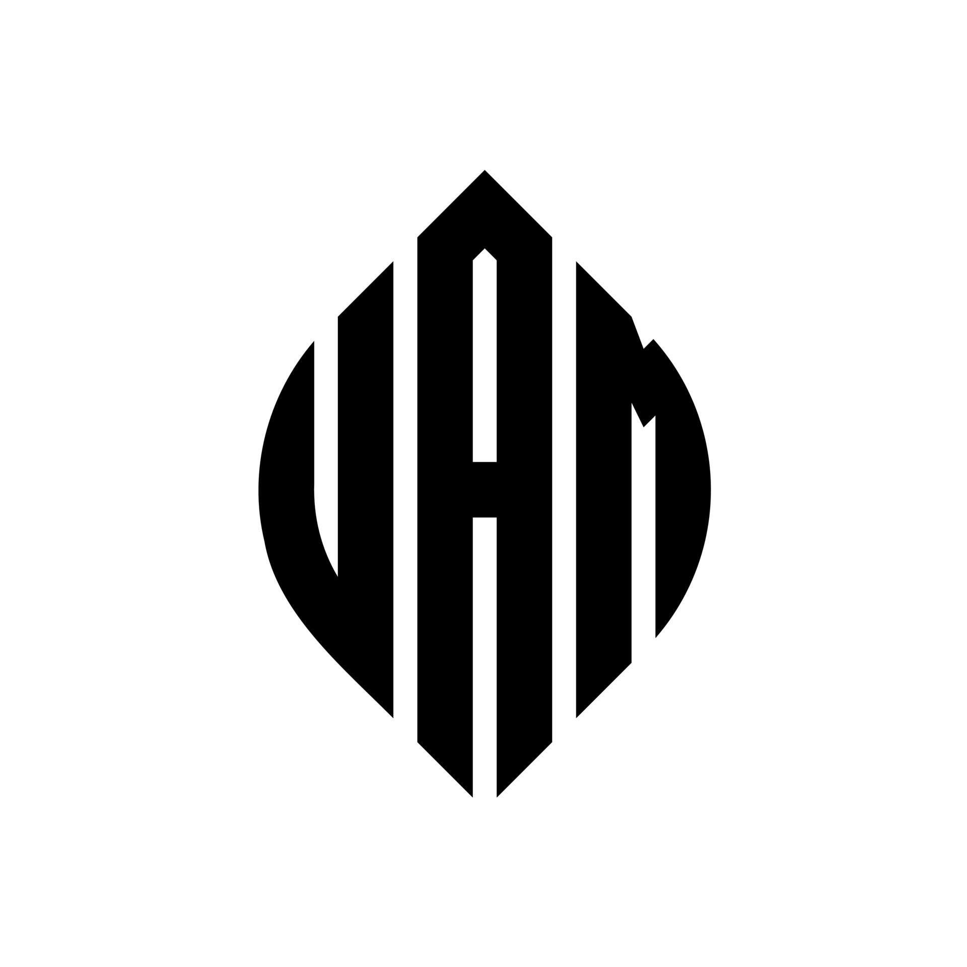 diseño de logotipo de letra de círculo uam con forma de círculo y elipse. uam letras elipses con ...