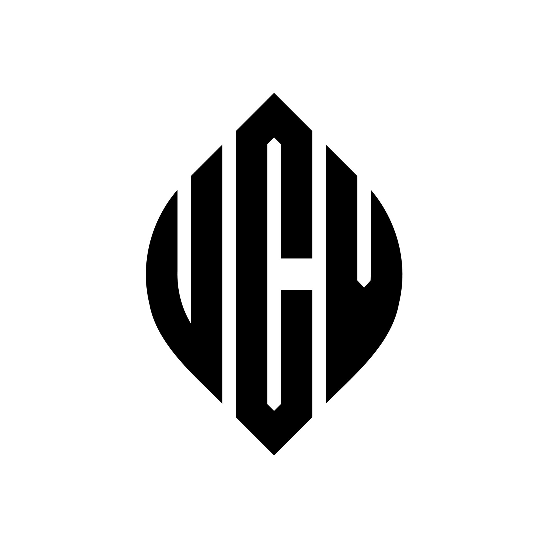 diseño de logotipo de letra de círculo ucv con forma de círculo y elipse. Letras de elipse ucv ...