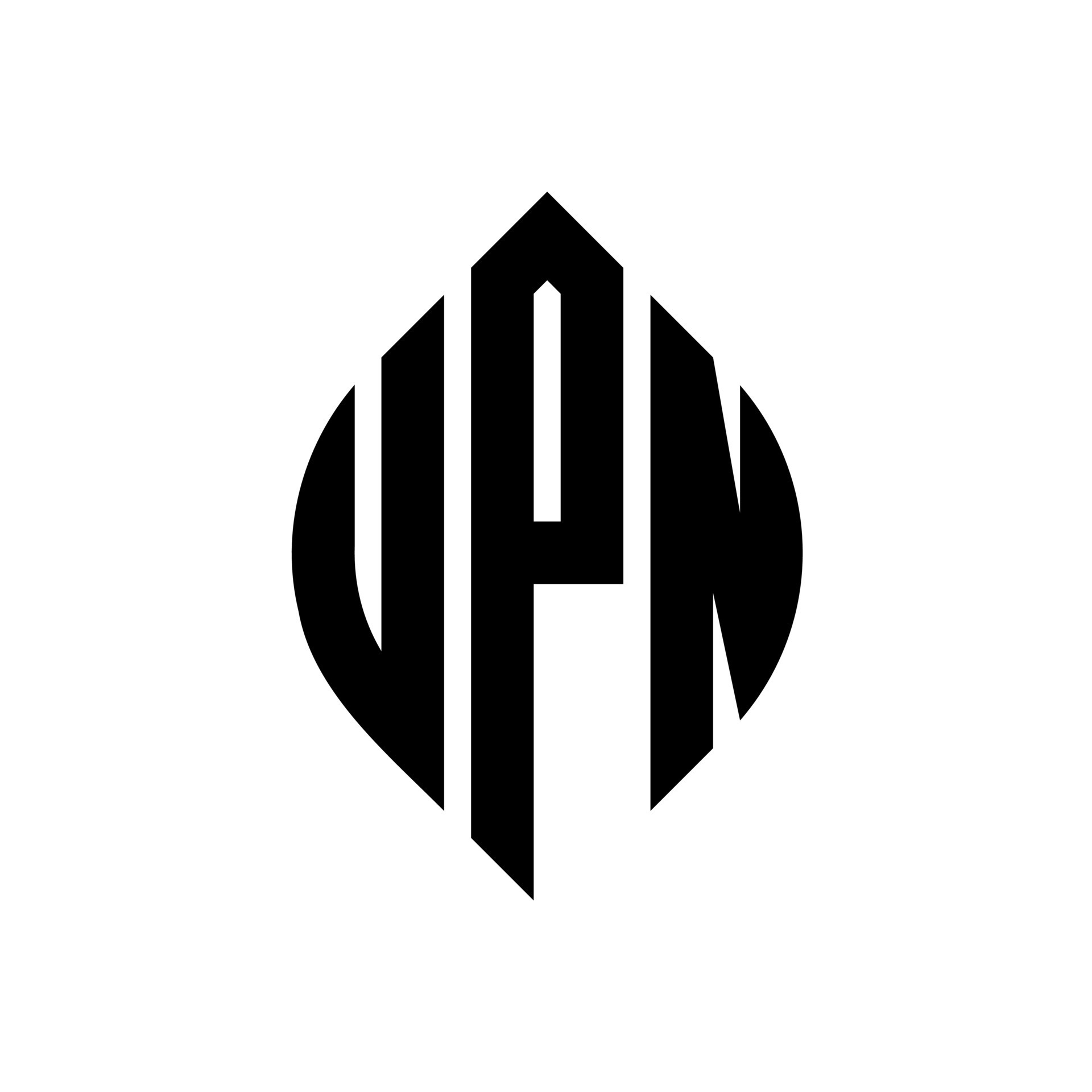 diseño de logotipo de letra de círculo upn con forma de círculo y elipse. upn letras elipses con ...