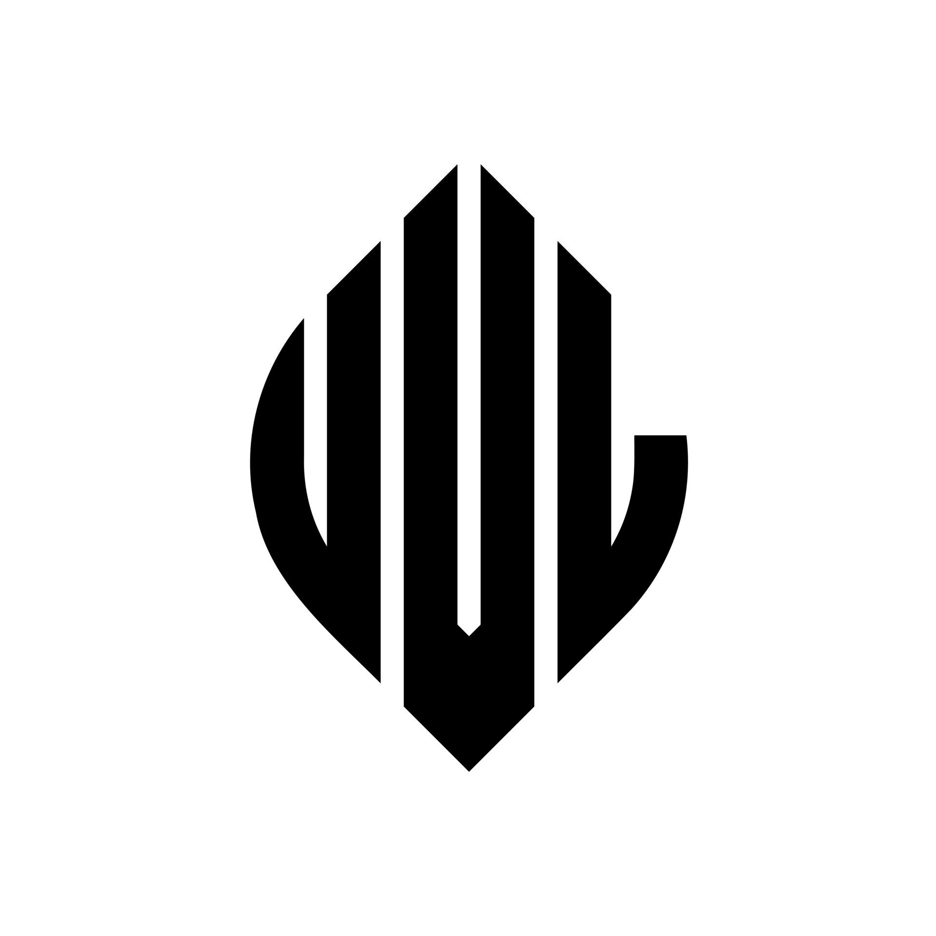 diseño de logotipo de letra de círculo uvl con forma de círculo y elipse. Letras de elipse uvl ...