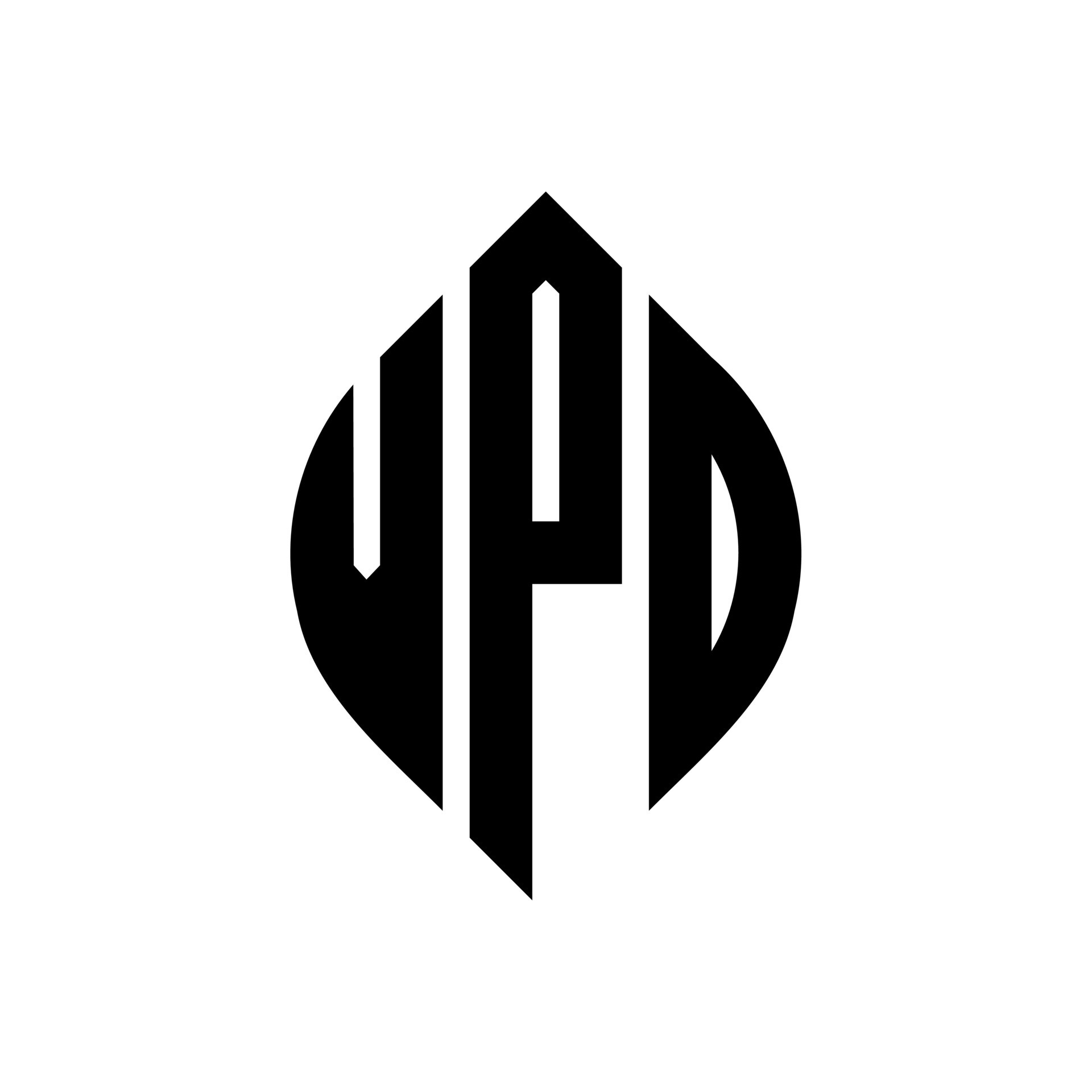 diseño de logotipo de letra de círculo vpd con forma de círculo y elipse. Letras de elipse vpd ...