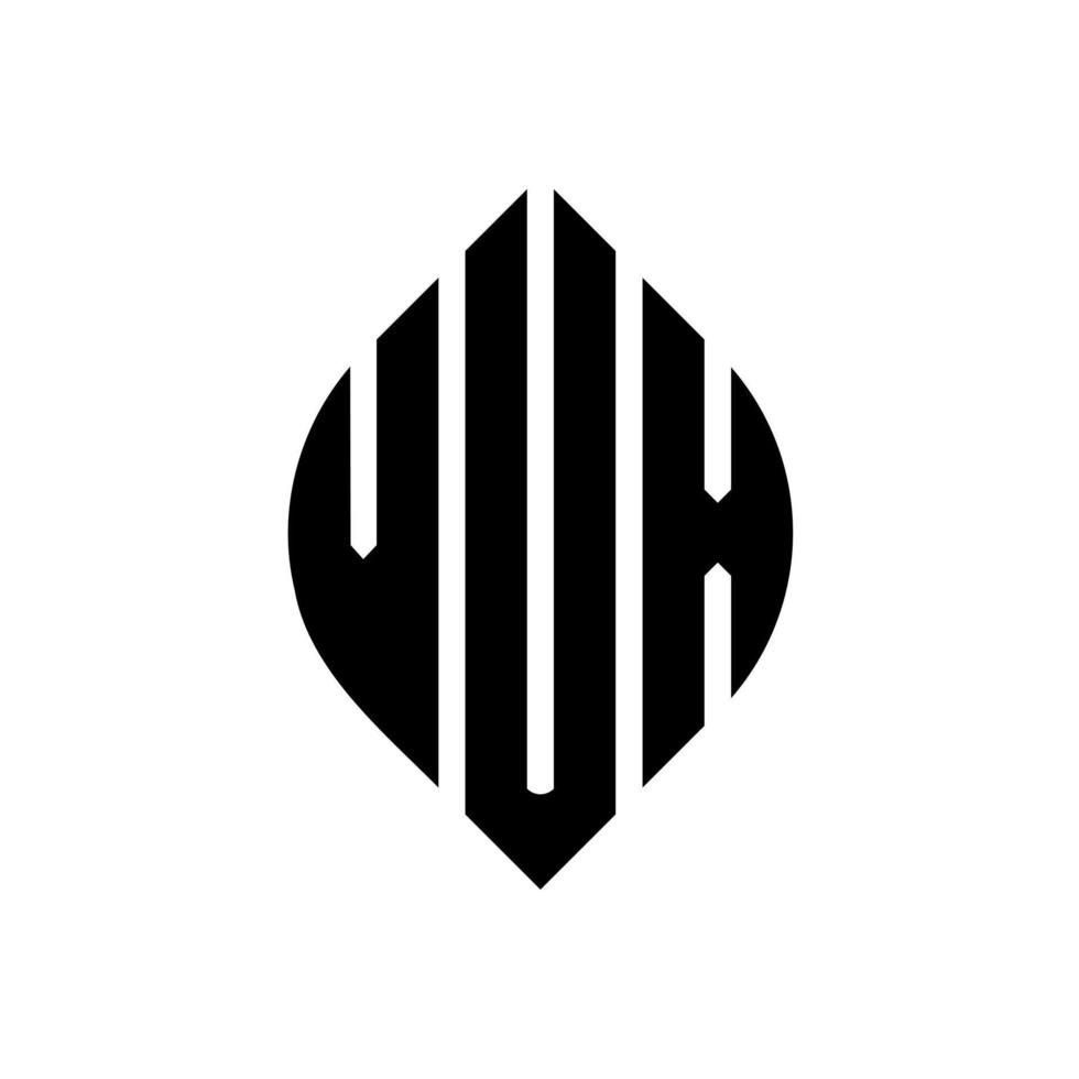 VUX circle letter logo design with circle and ellipse shape. VUX ...
