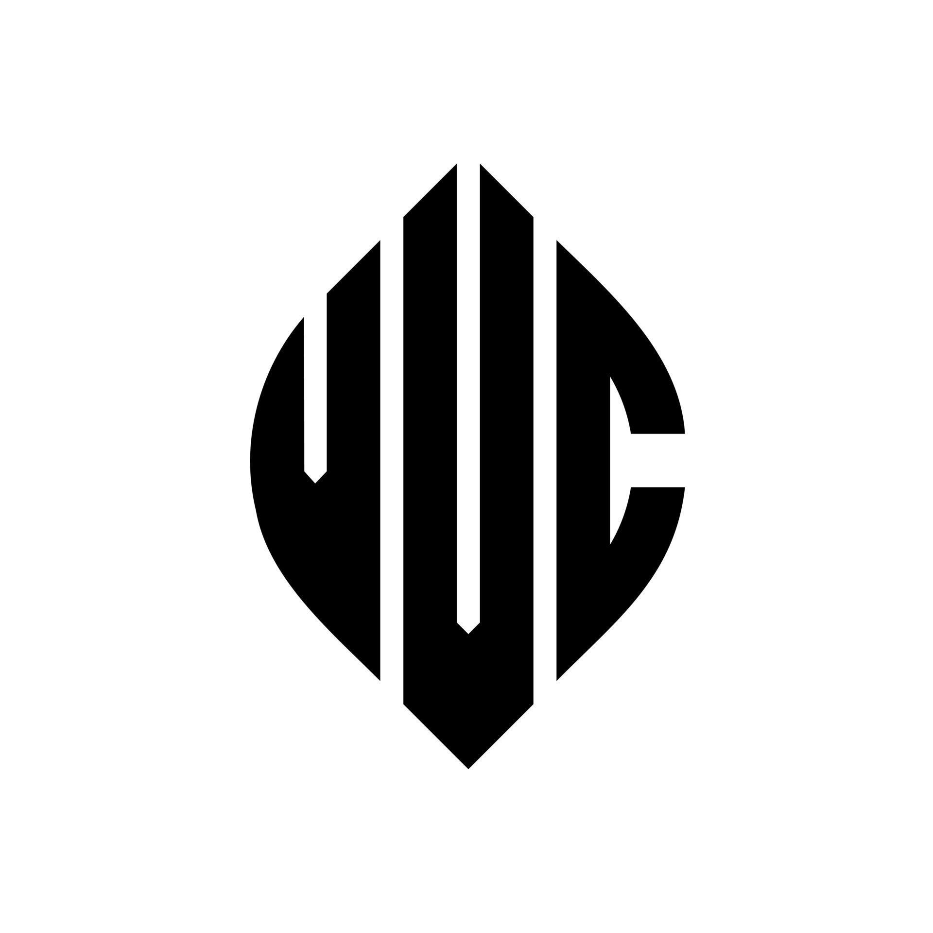 Diseño de logotipo de letra de círculo vvc con forma de círculo y elipse. Letras de elipse vvc ...