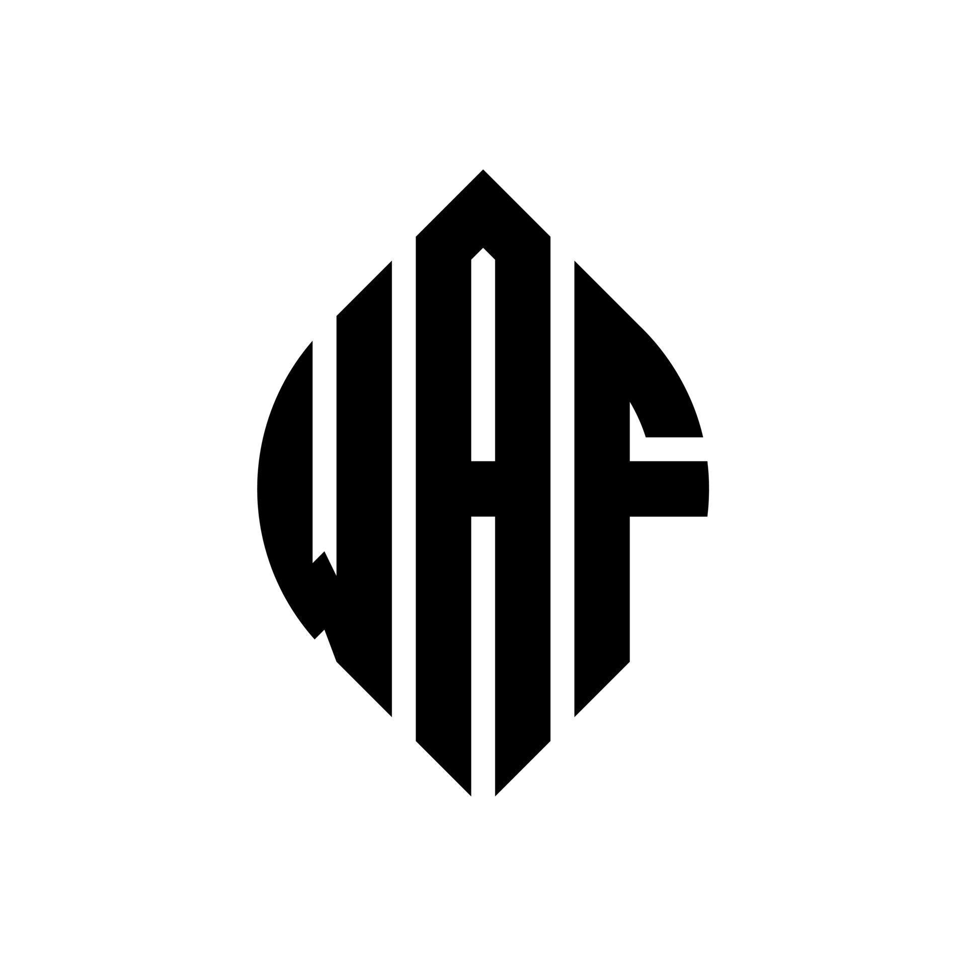 Waf Circle Letter Logo Design With Circle And Ellipse Shape Waf Ellipse Letters With