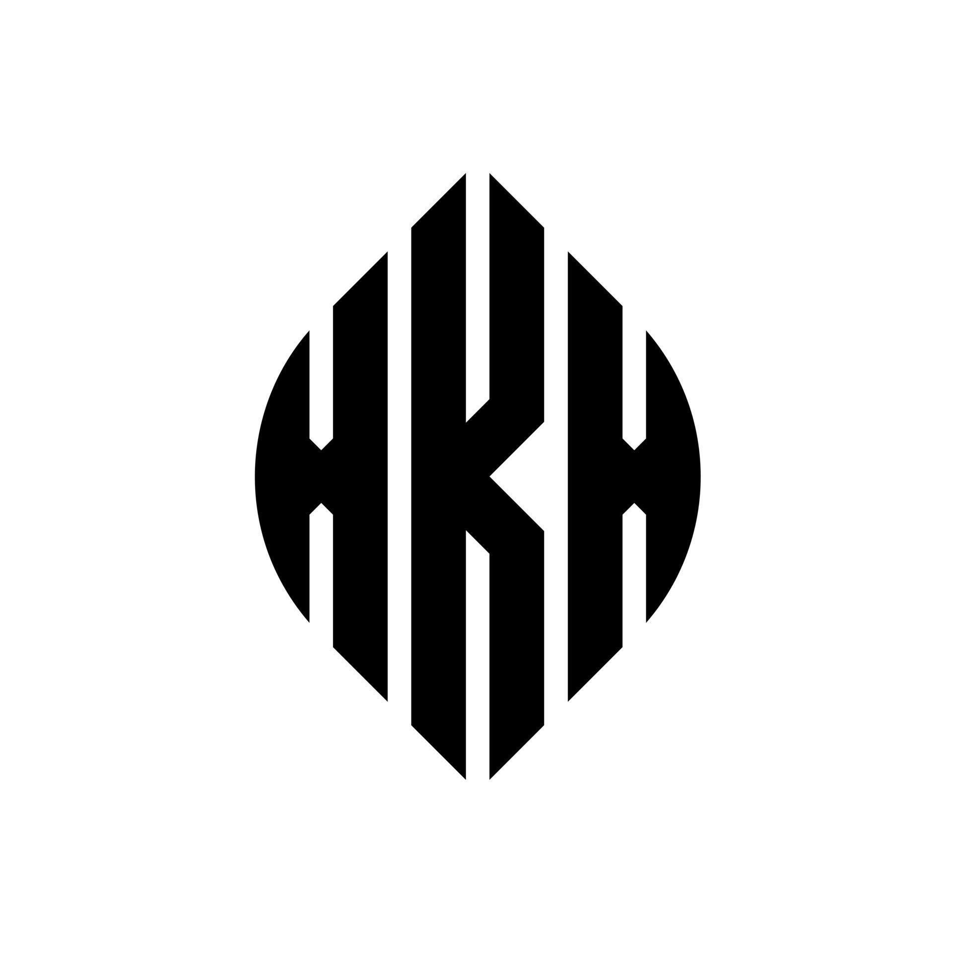 Xkx Circle Letter Logo Design With Circle And Ellipse Shape Xkx