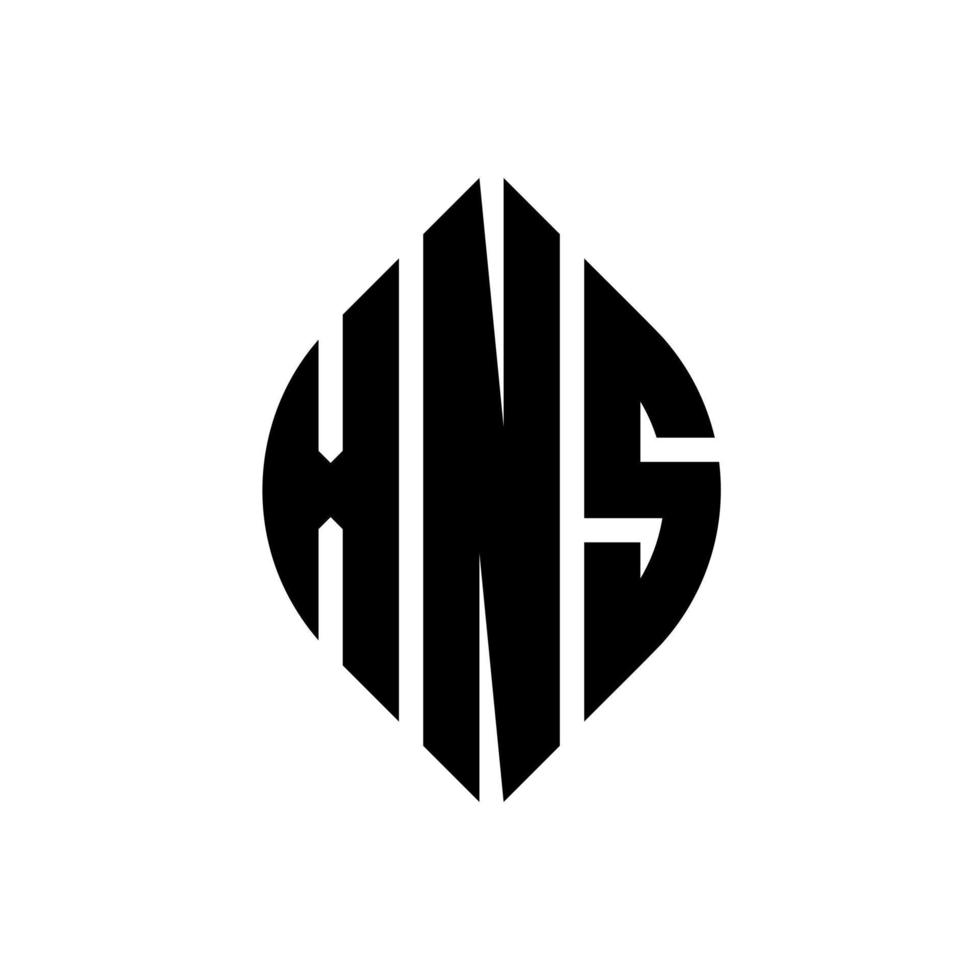 XNS circle letter logo design with circle and ellipse shape. XNS ellipse letters with ...
