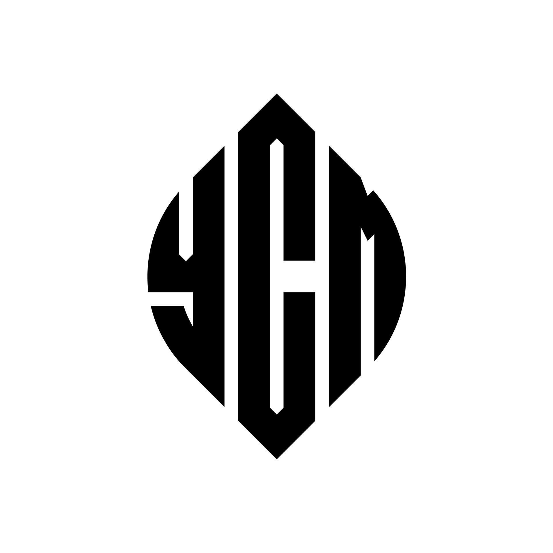 YCM circle letter logo design with circle and ellipse shape. YCM ellipse letters with ...