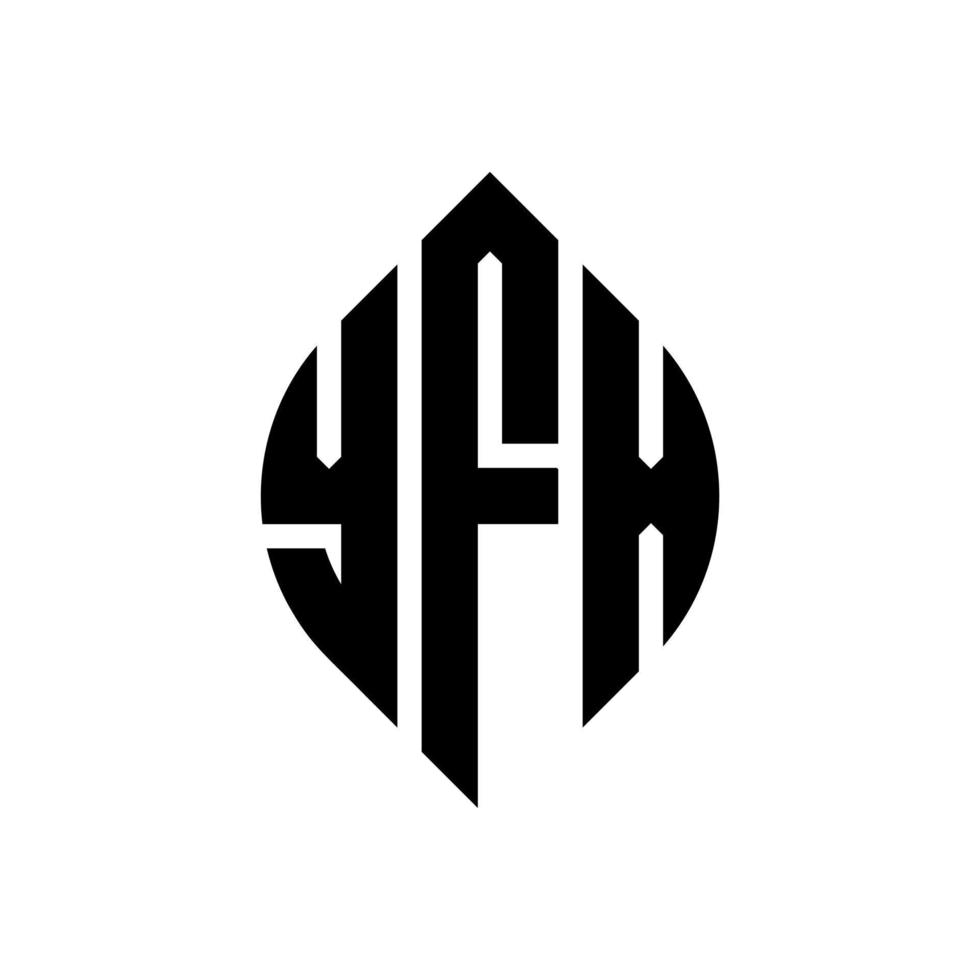 Diseño de logotipo de letra circular yfx con forma de círculo y elipse. letras elípticas yfx con ...