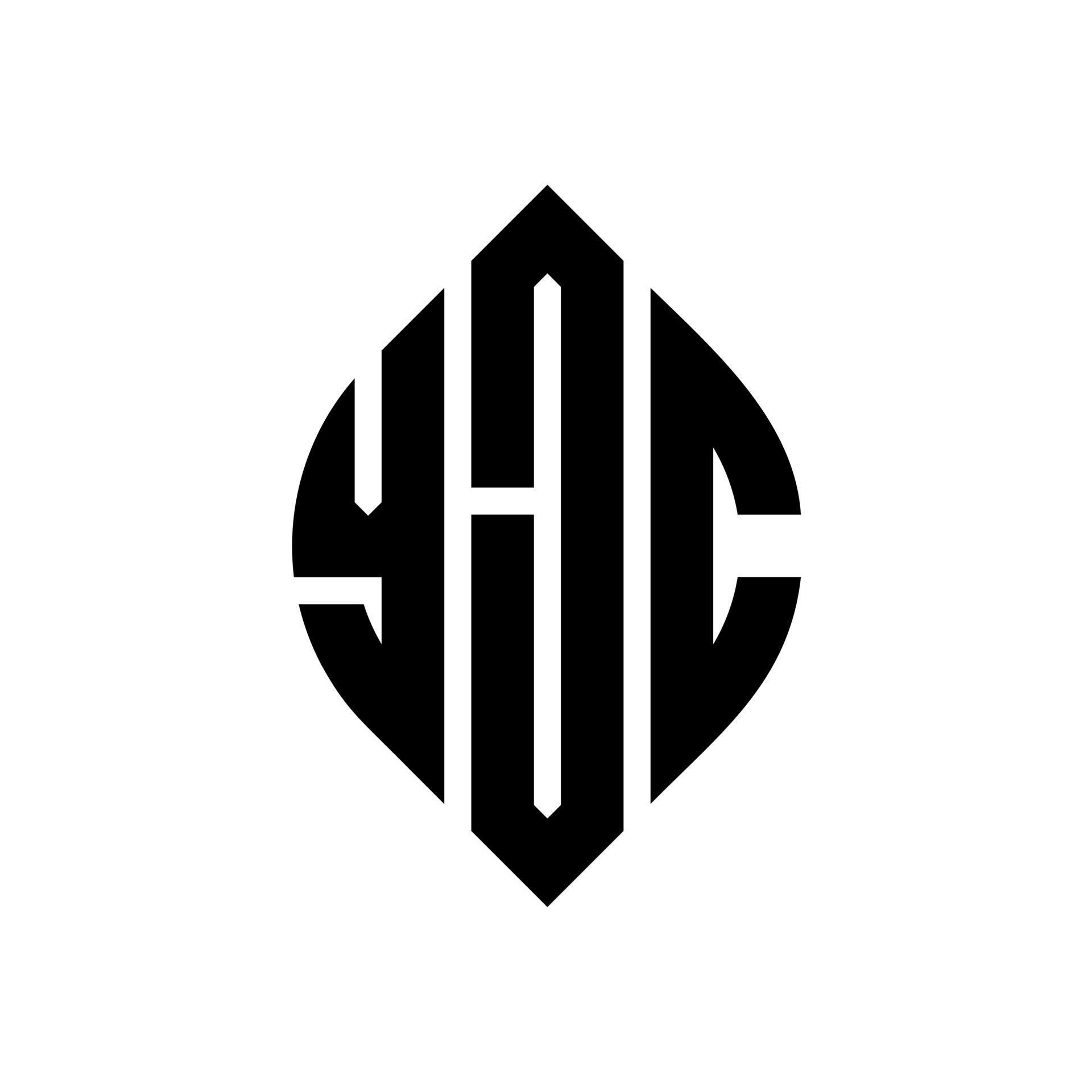 YJC circle letter logo design with circle and ellipse shape. YJC ellipse letters with ...