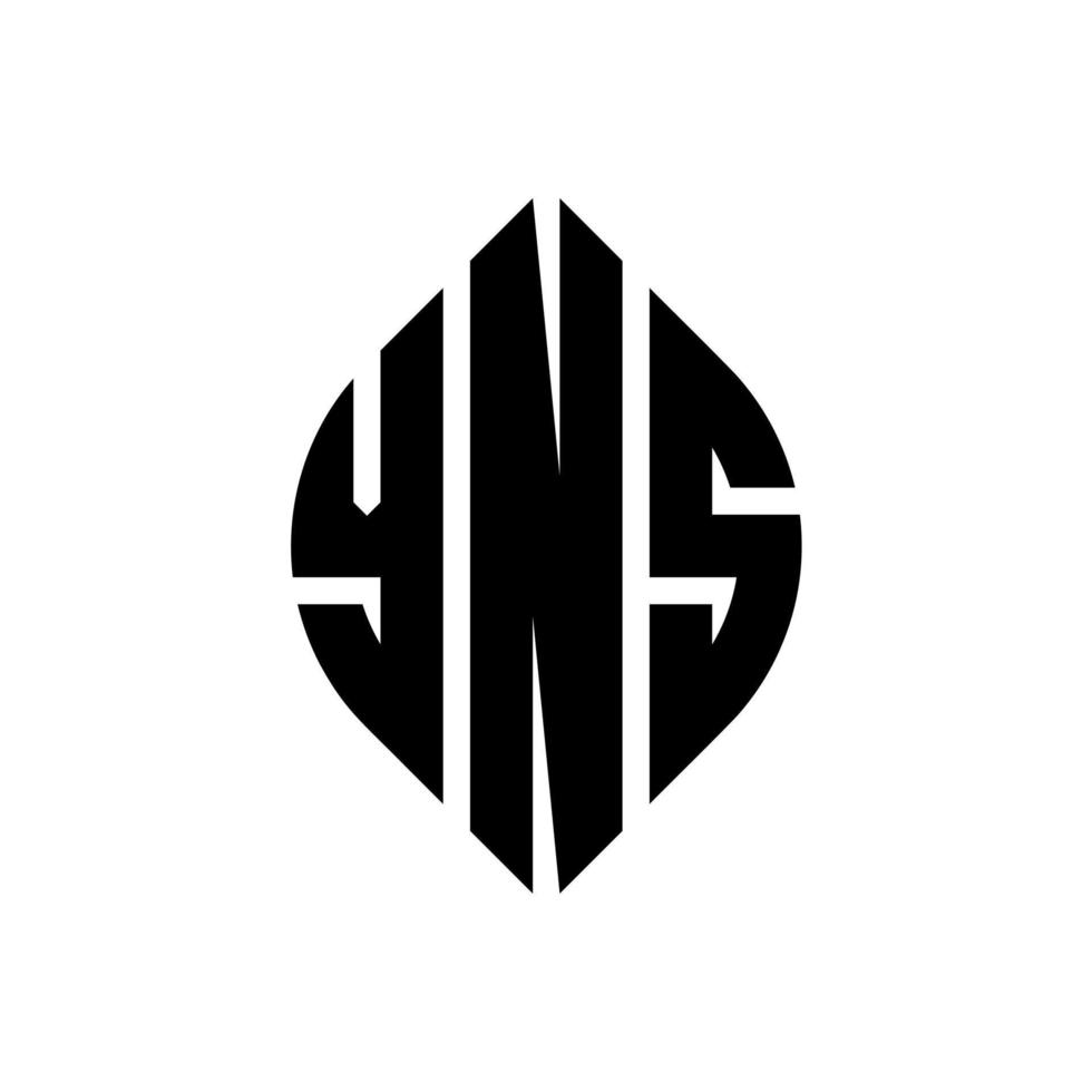 diseño de logotipo de letra de círculo yns con forma de círculo y elipse. yns elipse letras con ...