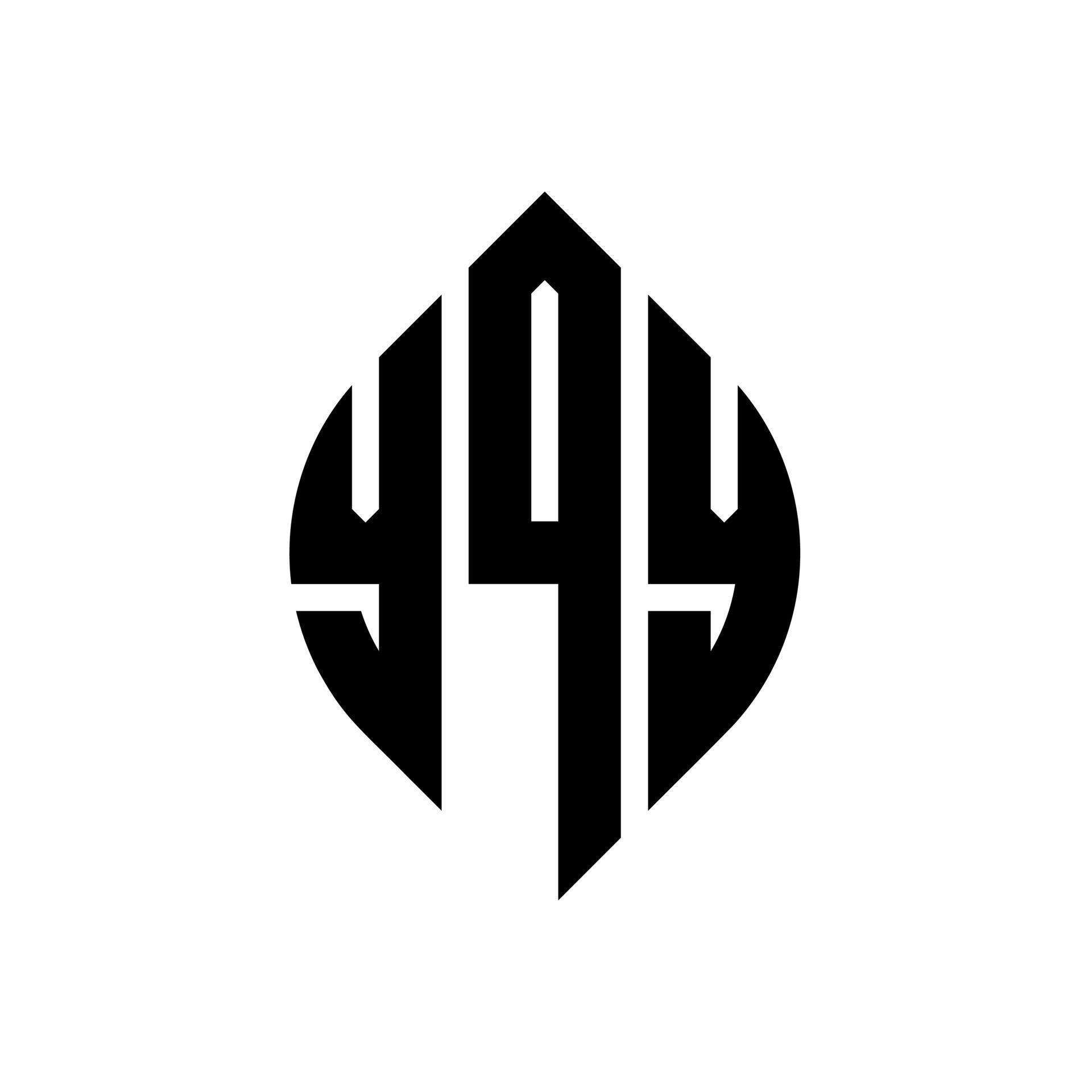 YQY circle letter logo design with circle and ellipse shape. YQY ellipse letters with ...