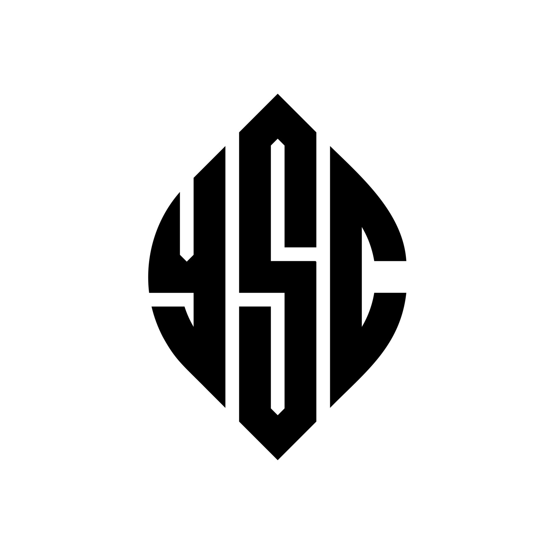 diseño de logotipo de letra de círculo ysc con forma de círculo y elipse. ysc letras elipses con ...