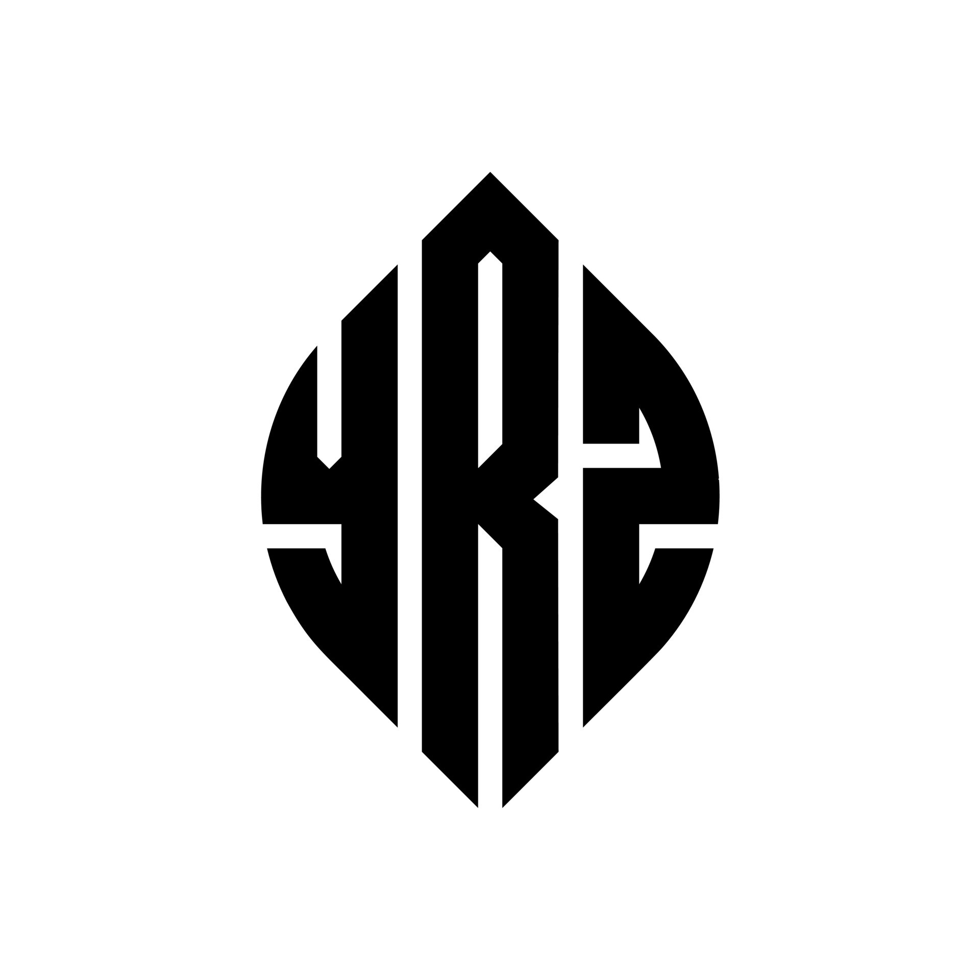 YRZ circle letter logo design with circle and ellipse shape. YRZ ...