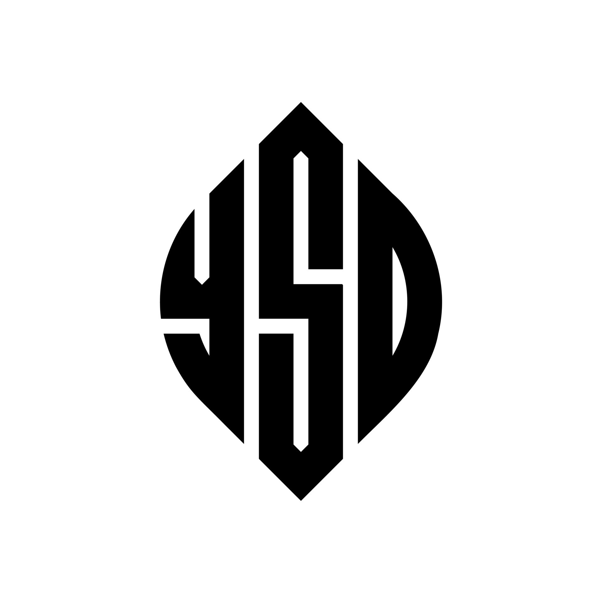 diseño de logotipo de letra de círculo ysd con forma de círculo y elipse. ysd letras elipses con ...