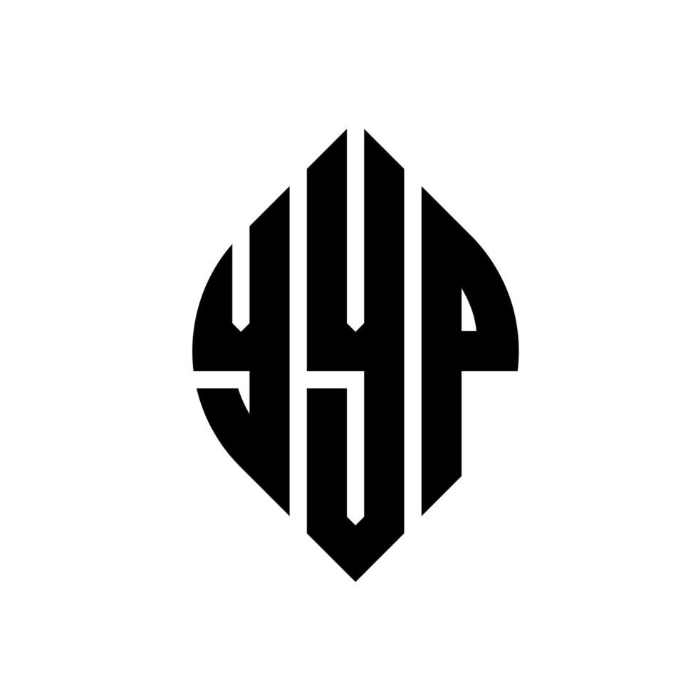 diseño de logotipo de letra de círculo yyp con forma de círculo y elipse. yyp letras elipses con ...