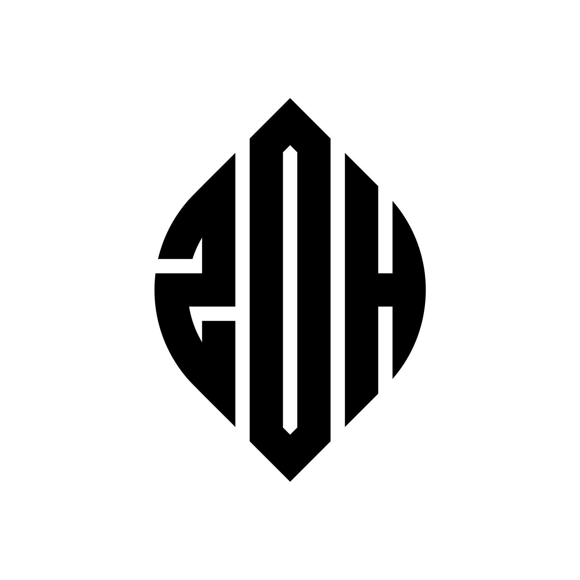 diseño de logotipo de letra de círculo zdh con forma de círculo y elipse. letras elipses zdh con ...