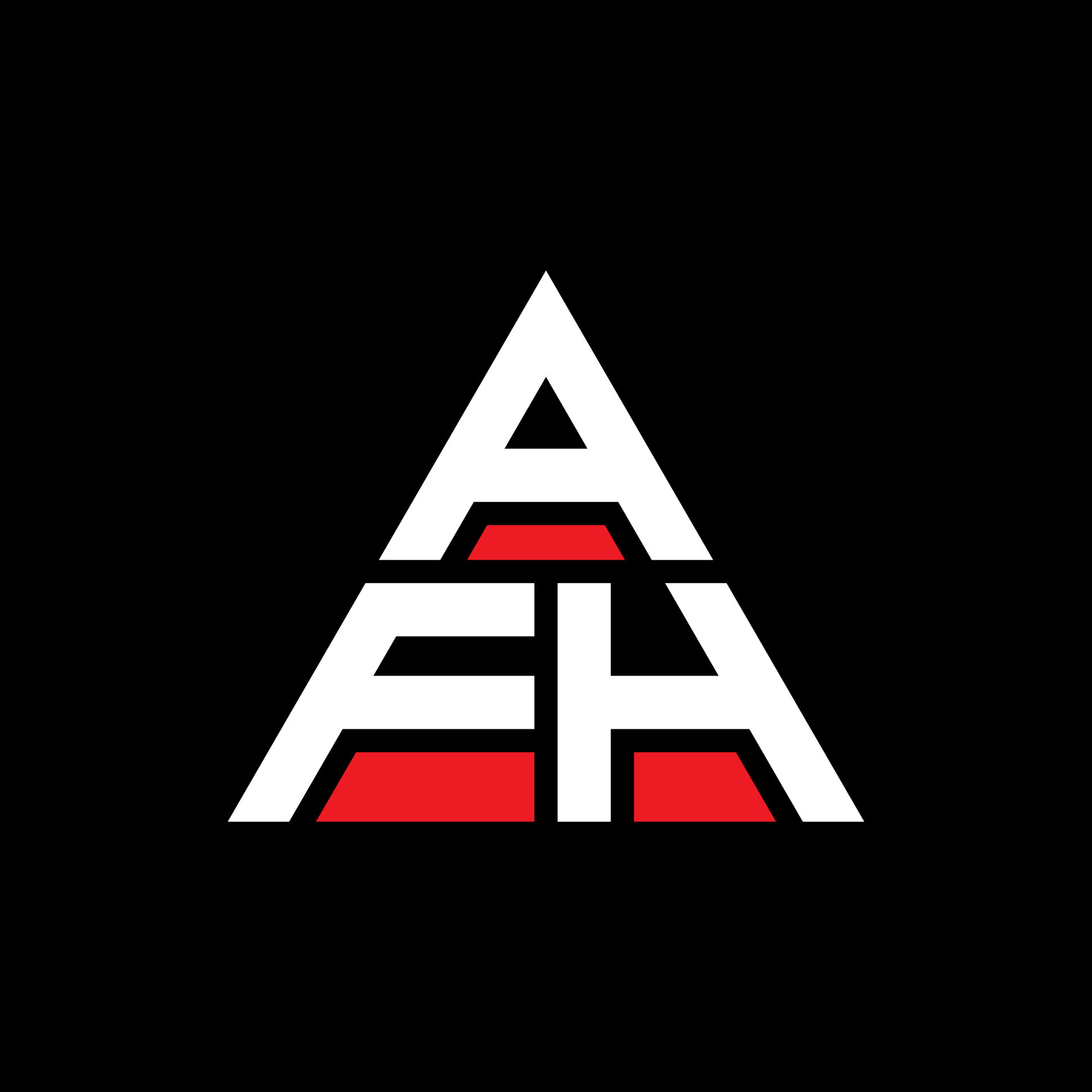 diseño de logotipo de letra triangular afh con forma de triángulo. monograma de diseño del ...