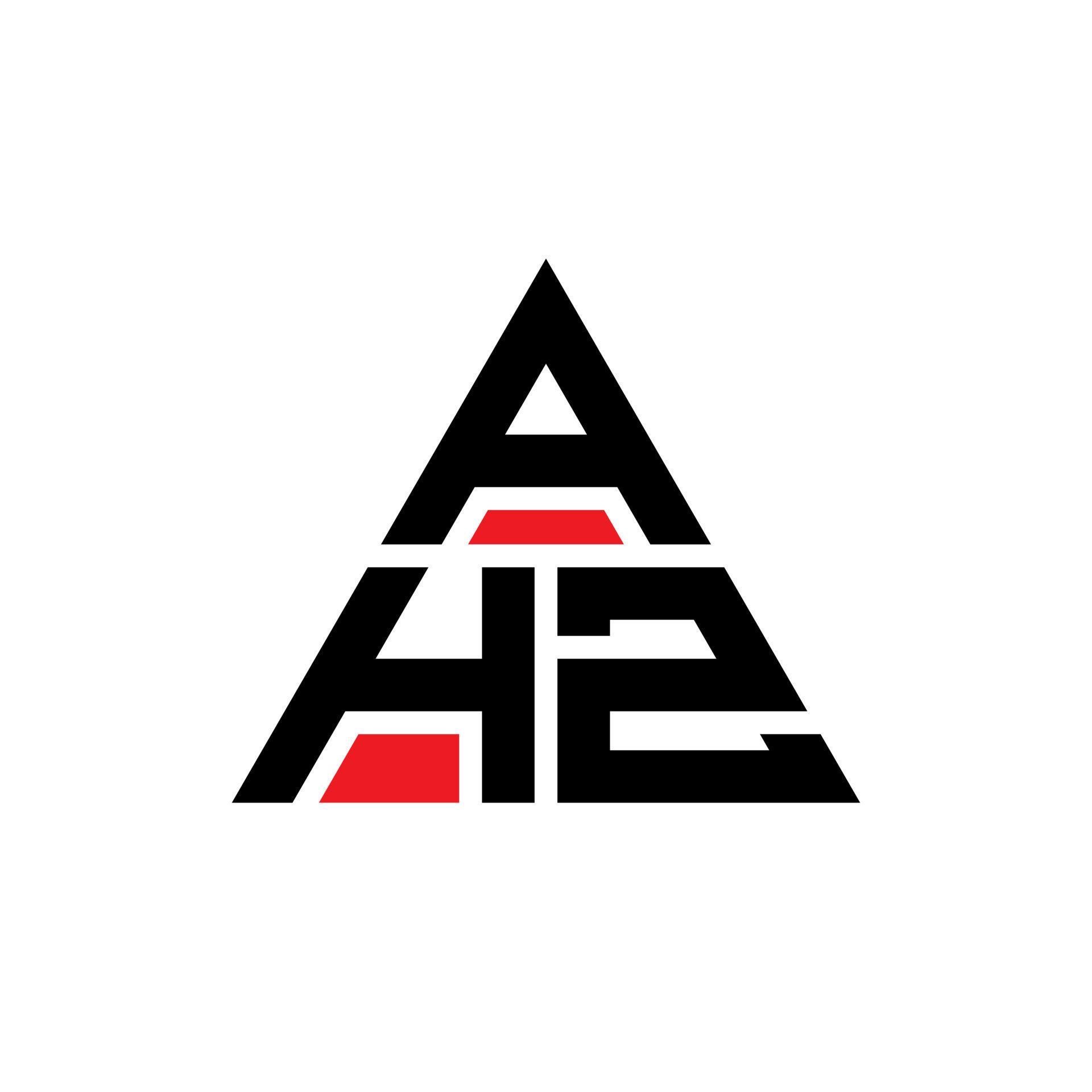 AHZ triangle letter logo design with triangle shape. AHZ triangle logo design monogram. AHZ ...