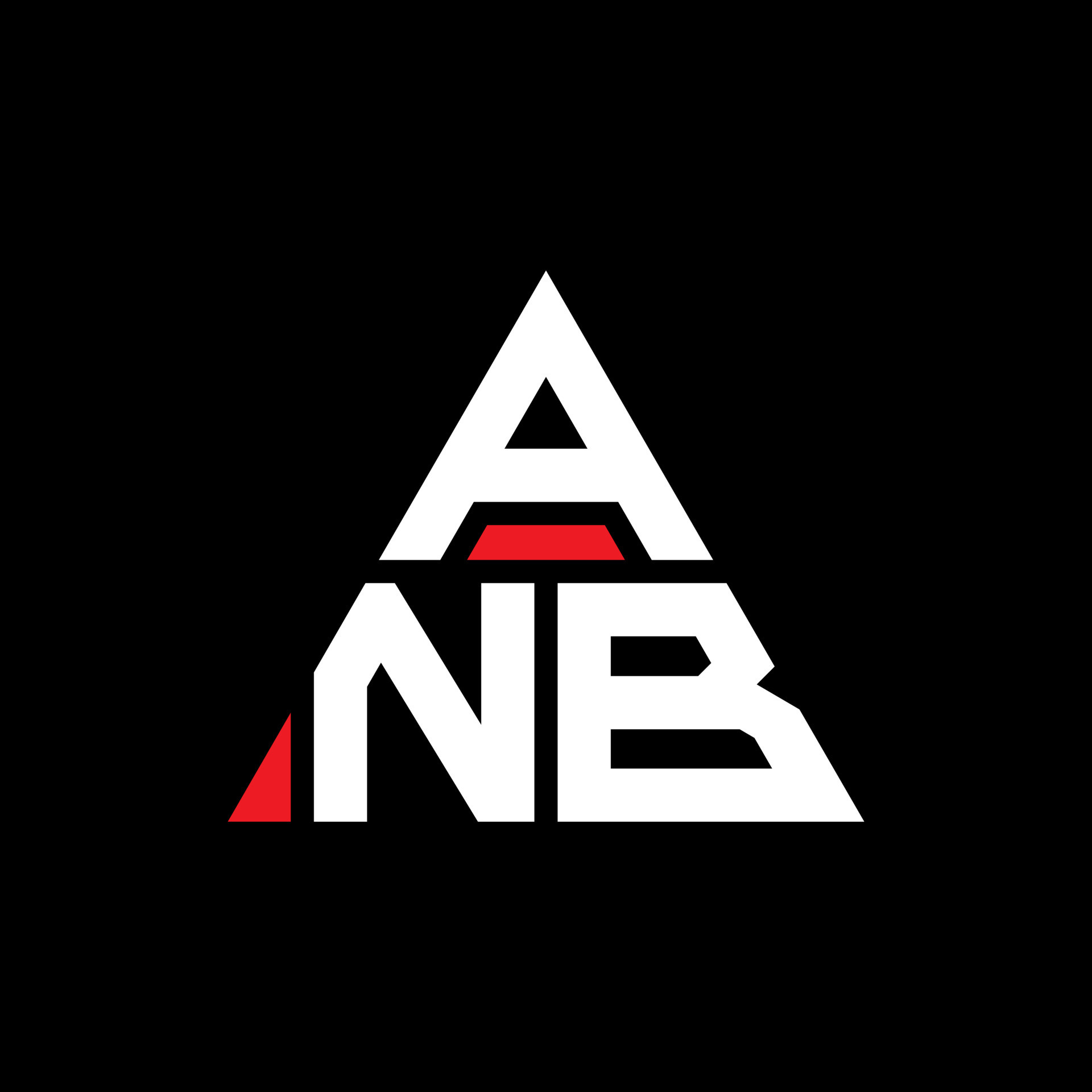 diseño de logotipo de letra de triángulo anb con forma de triángulo. monograma de diseño de ...