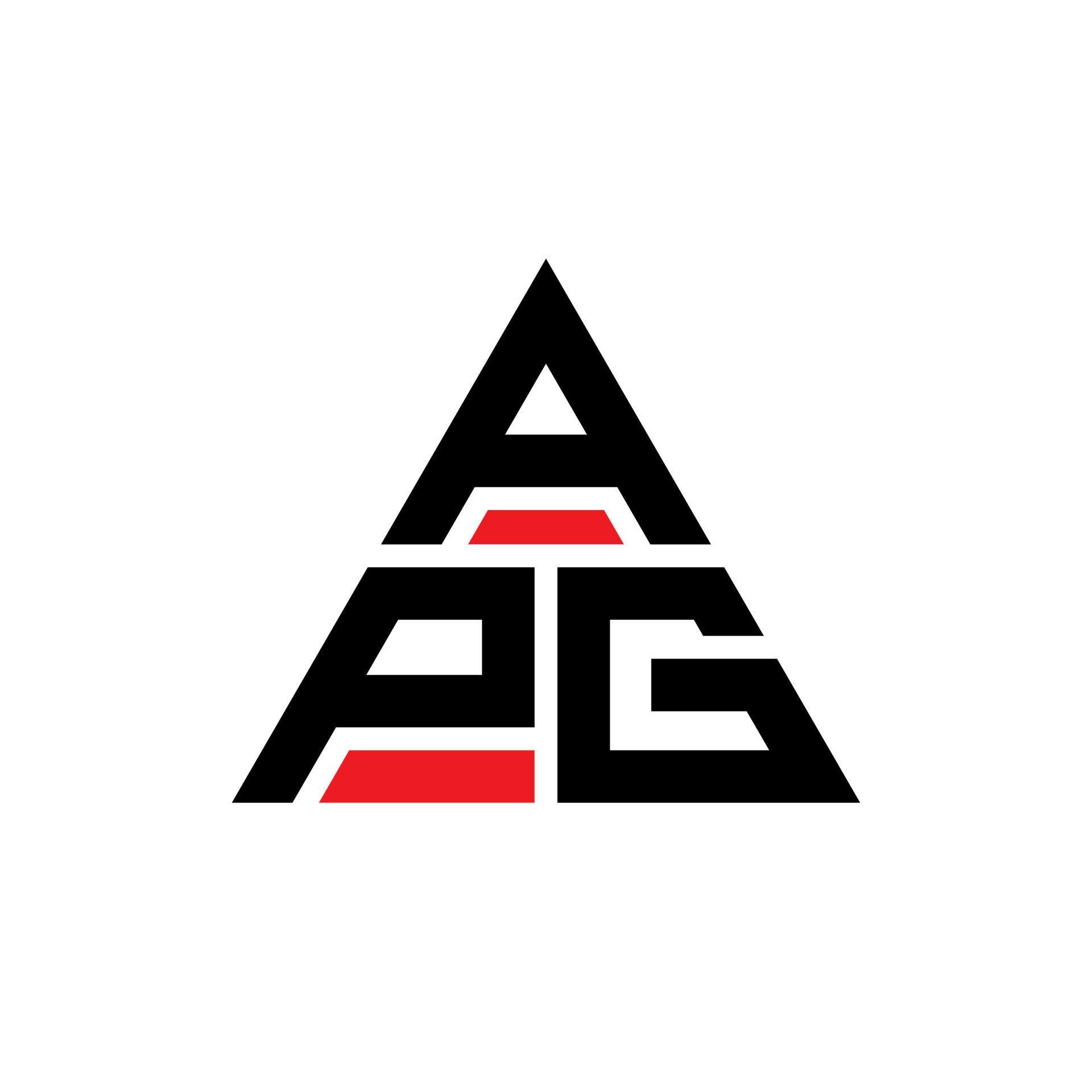 diseño de logotipo de letra de triángulo apg con forma de triángulo. monograma de diseño de ...