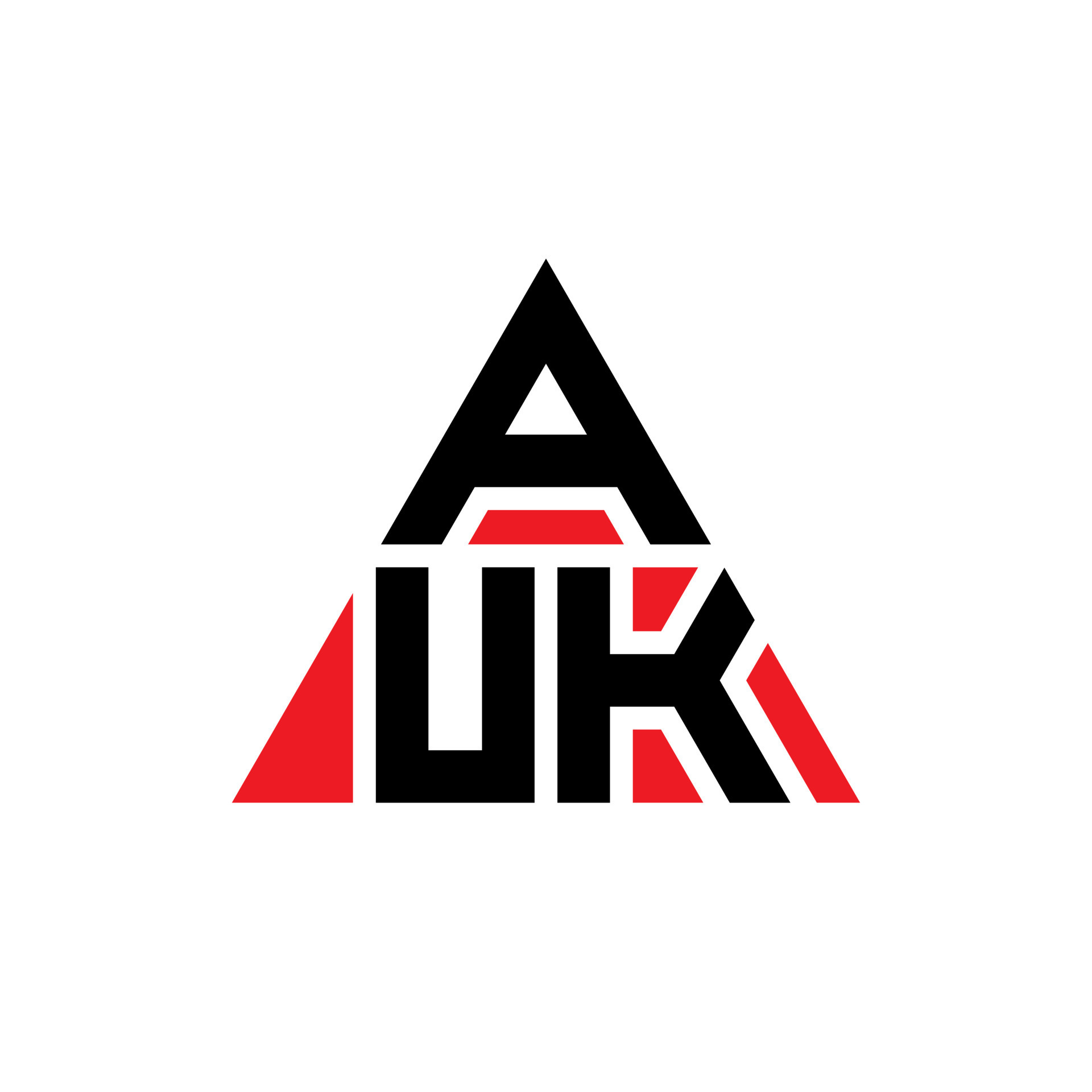 auk diseño de logotipo de letra triangular con forma de triángulo. monograma de diseño de ...