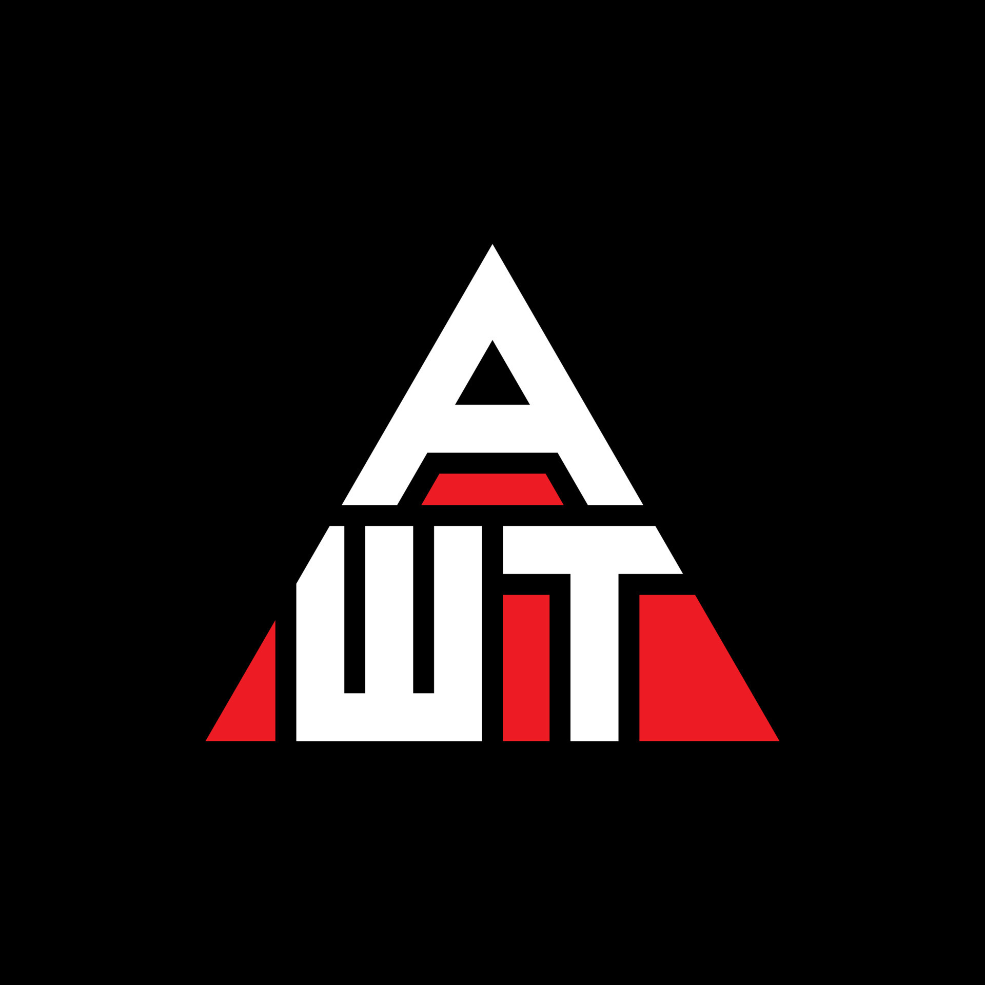 AWT triangle letter logo design with triangle shape. AWT triangle logo ...