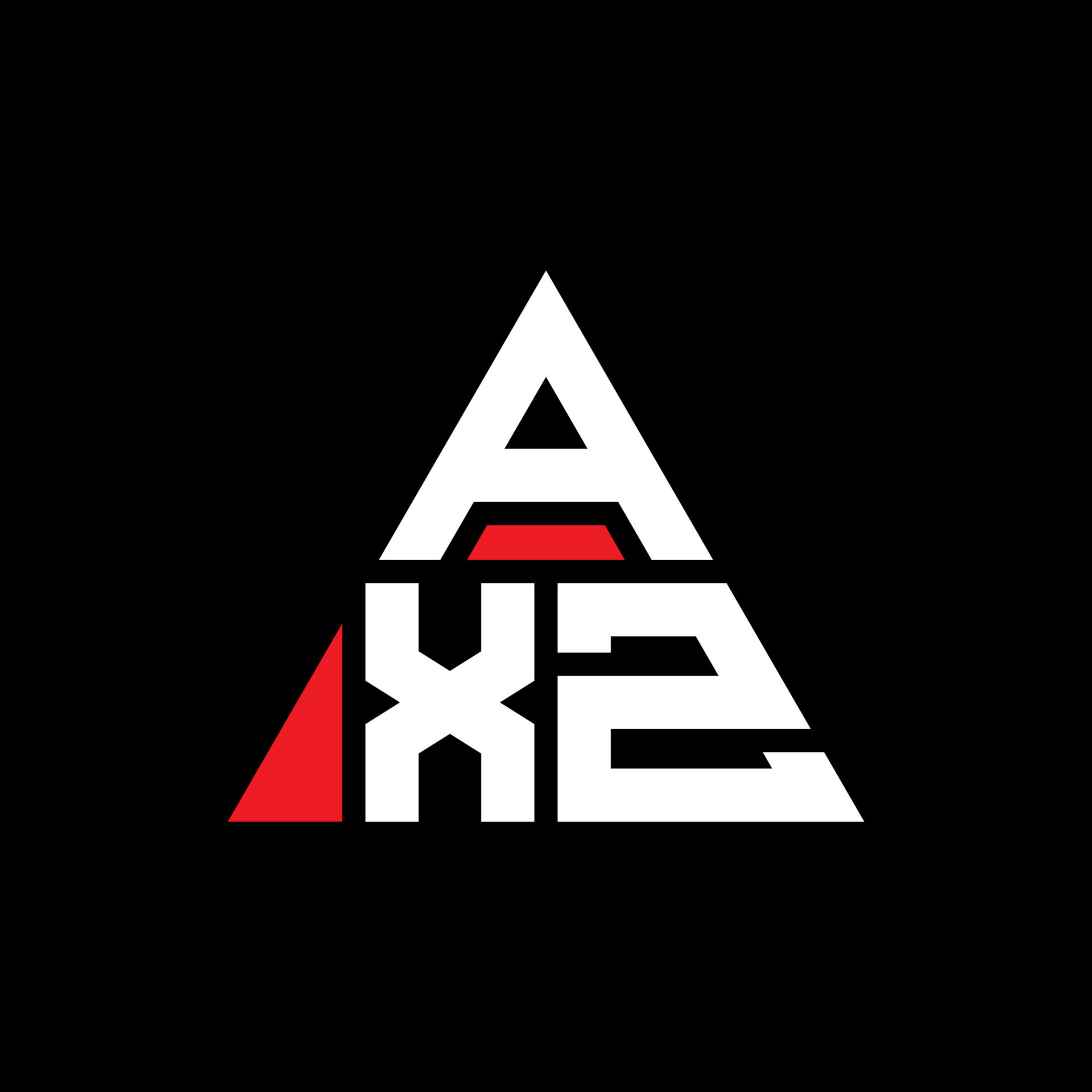 diseño de logotipo de letra triangular axz con forma de triángulo. monograma de diseño del ...
