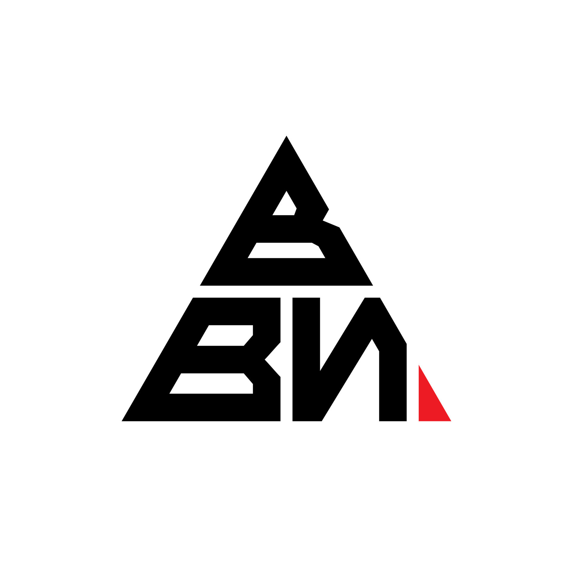 diseño de logotipo de letra de triángulo bbn con forma de triángulo. monograma de diseño del ...