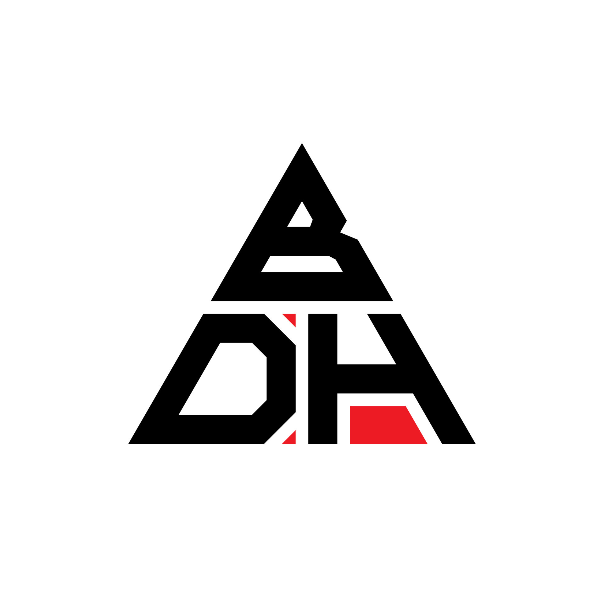 diseño de logotipo de letra triangular bdh con forma de triángulo. monograma de diseño del ...