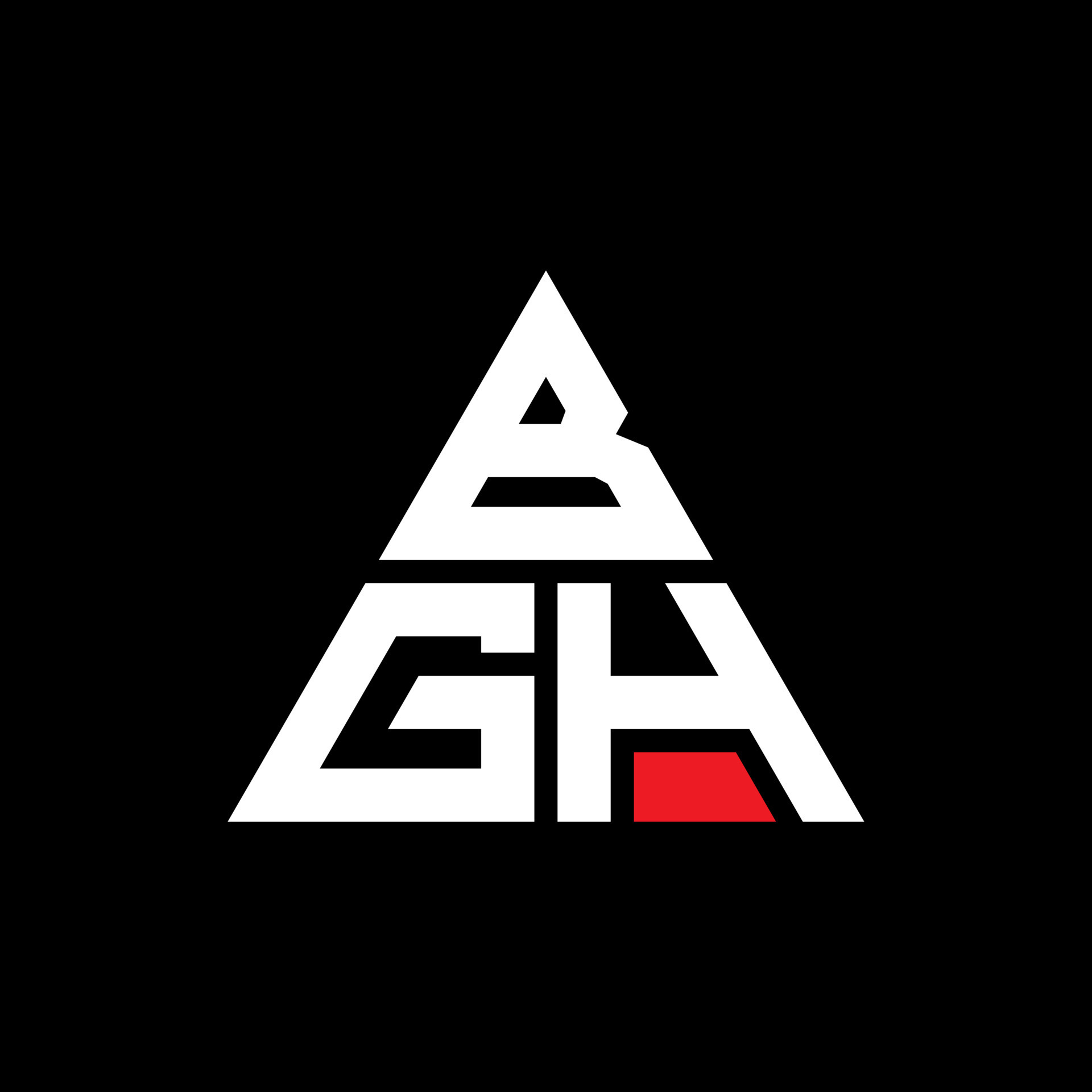 diseño de logotipo de letra triangular bgh con forma de triángulo. monograma de diseño del ...