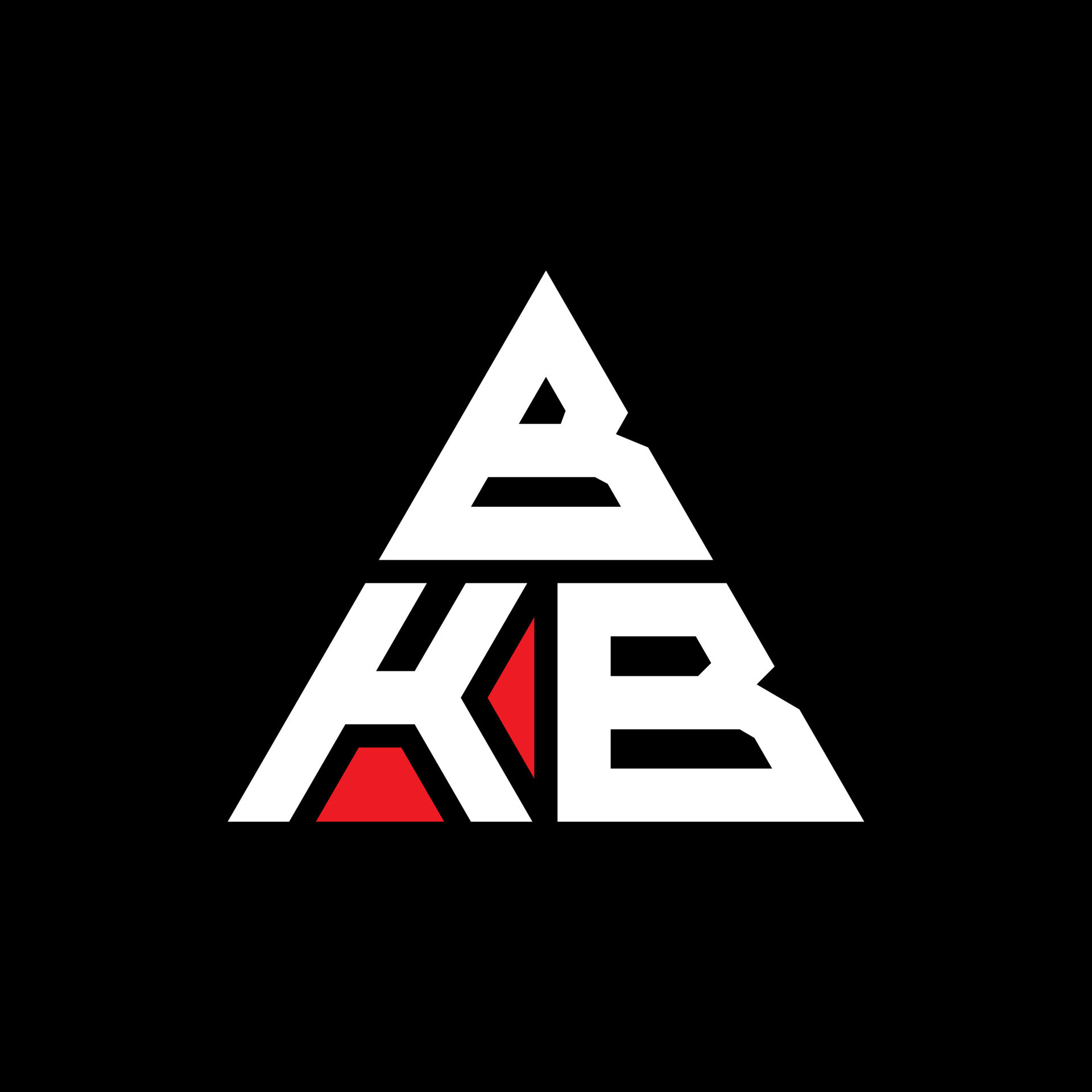 Diseño de logotipo de letra triangular bkb con forma de triángulo. monograma de diseño de ...