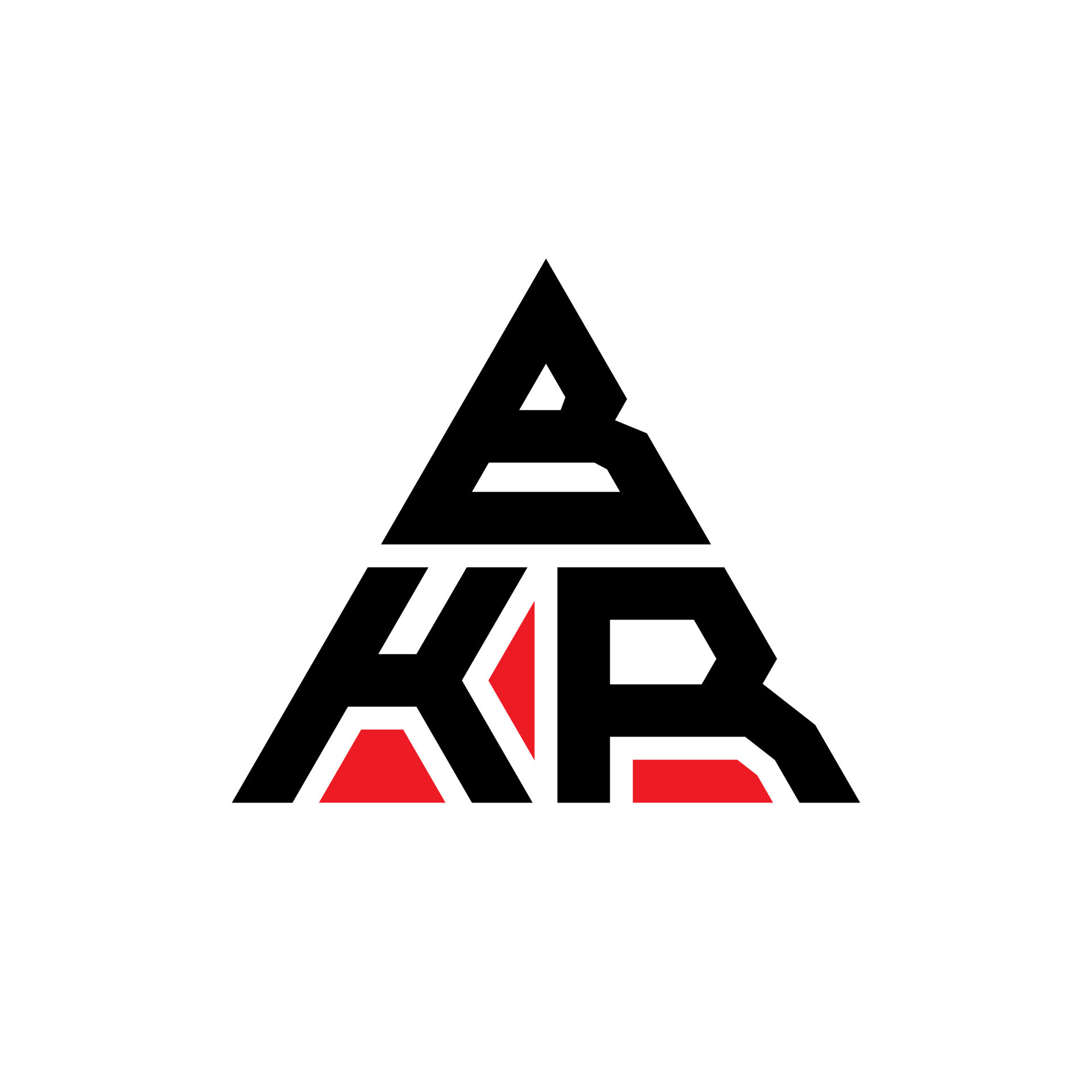 Diseño de logotipo de letra de triángulo bkr con forma de triángulo. monograma de diseño del ...