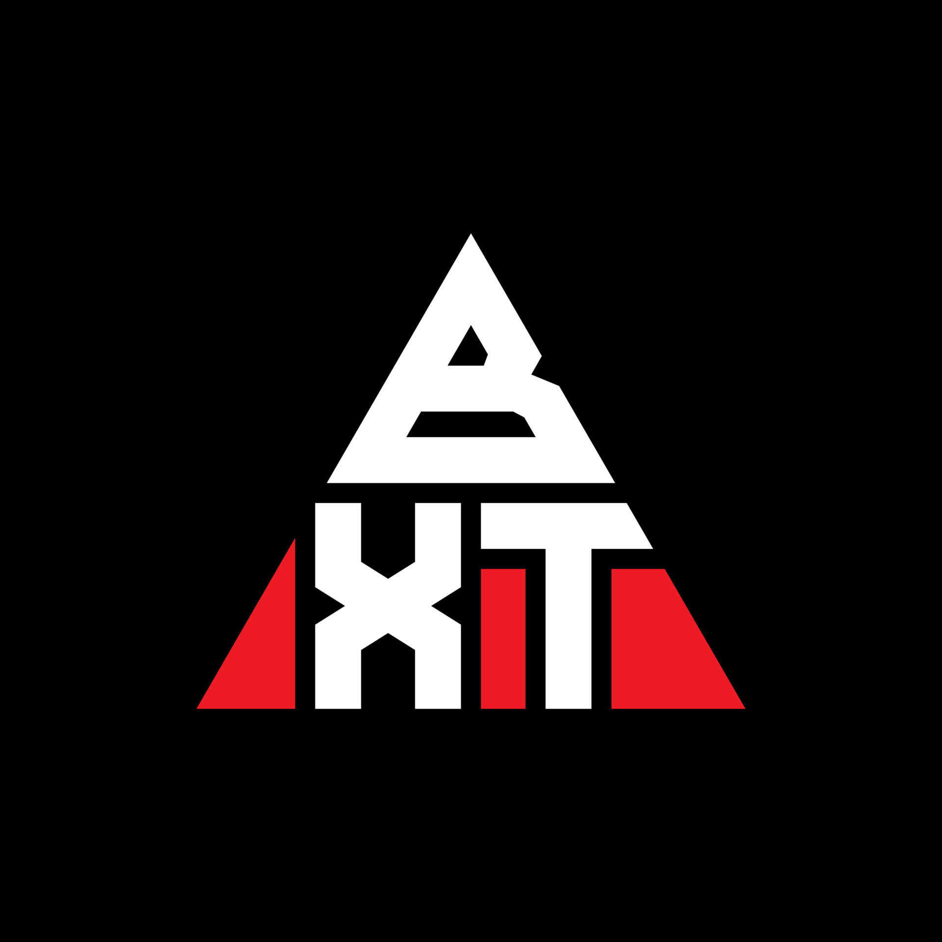 diseño de logotipo de letra triangular bxt con forma de triángulo. monograma de diseño de ...