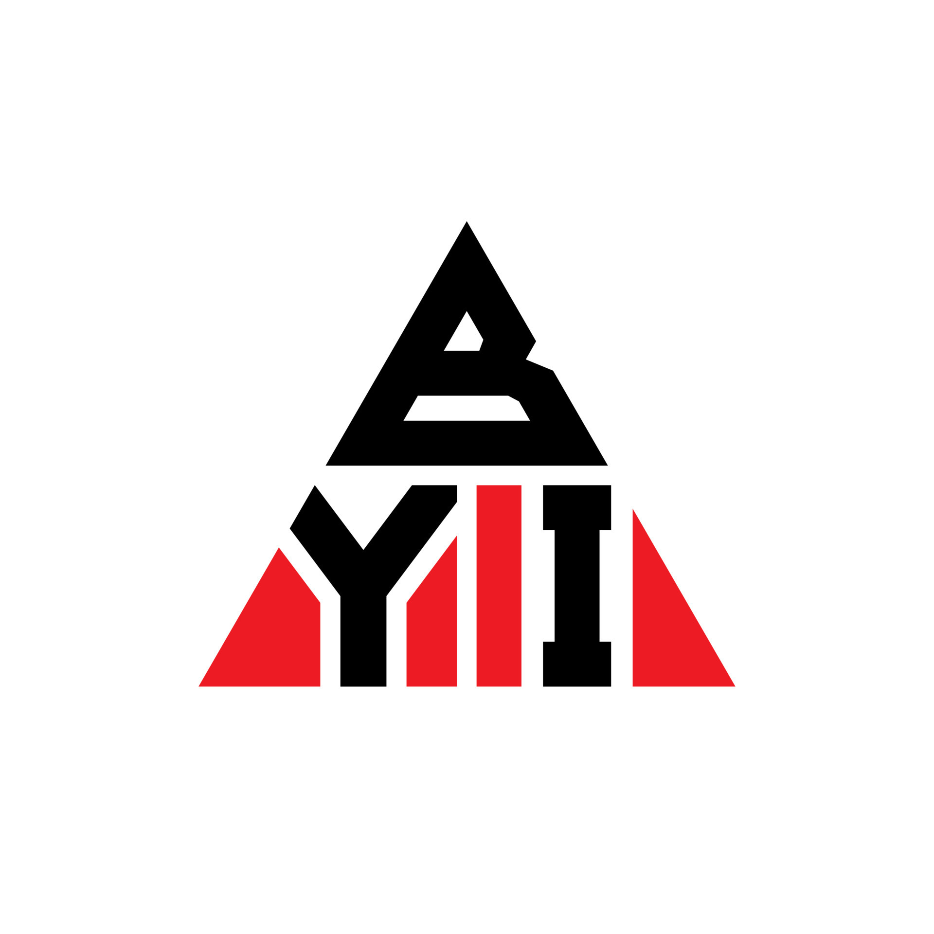 BYI triangle letter logo design with triangle shape. BYI triangle logo design monogram. BYI ...