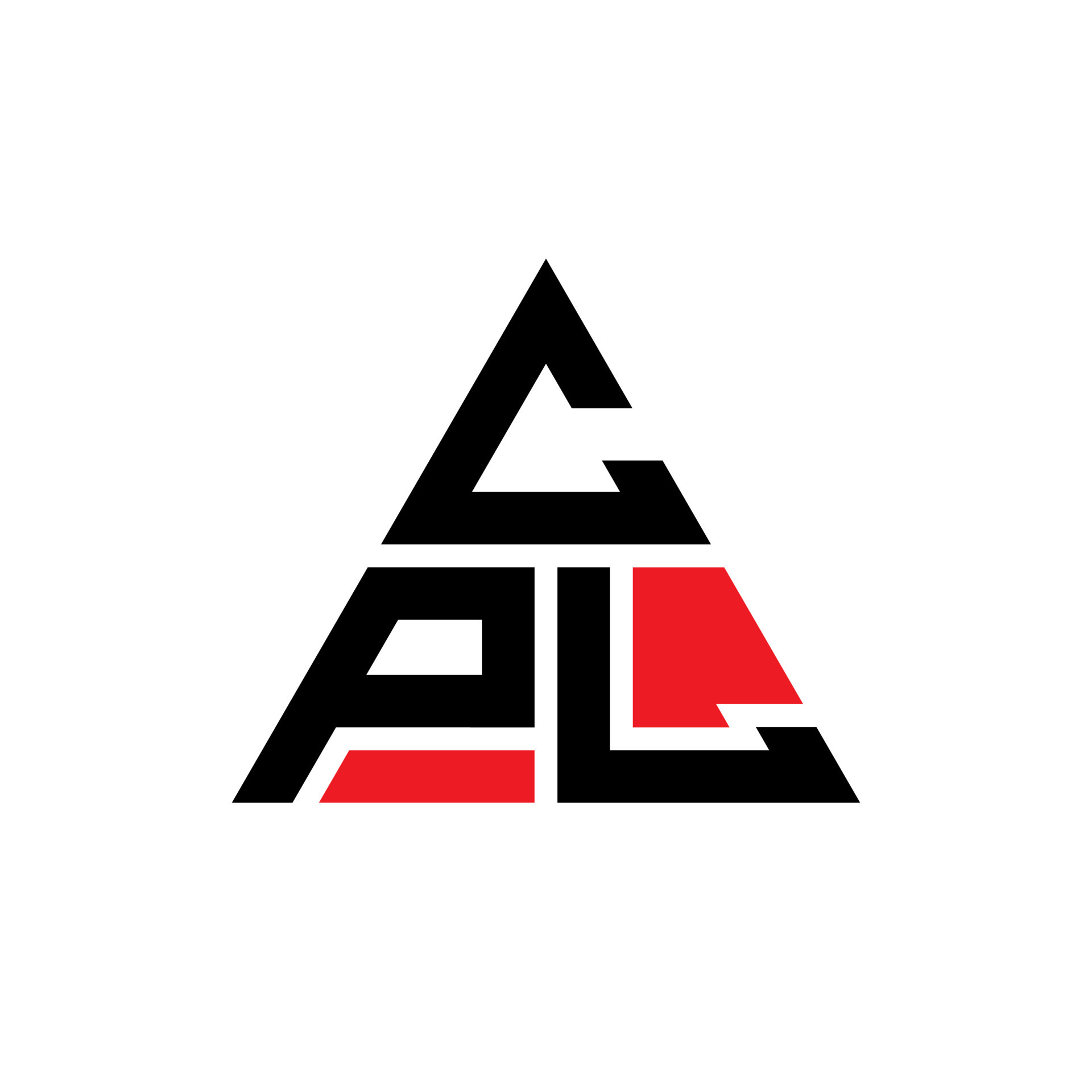 diseño de logotipo de letra triangular cpl con forma de triángulo. monograma de diseño de ...