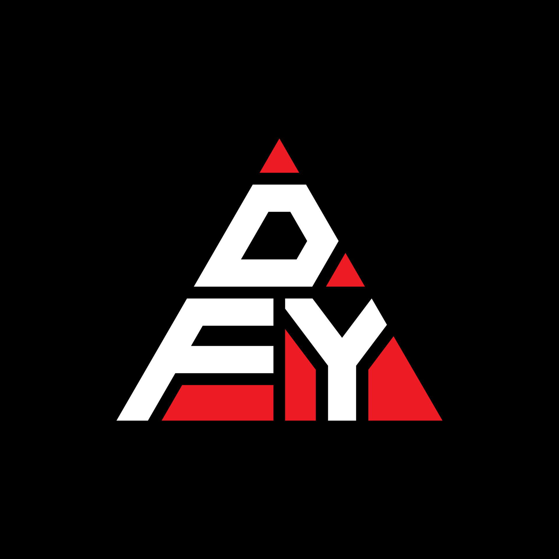 diseño de logotipo de letra de triángulo dfy con forma de triángulo. monograma de diseño de ...