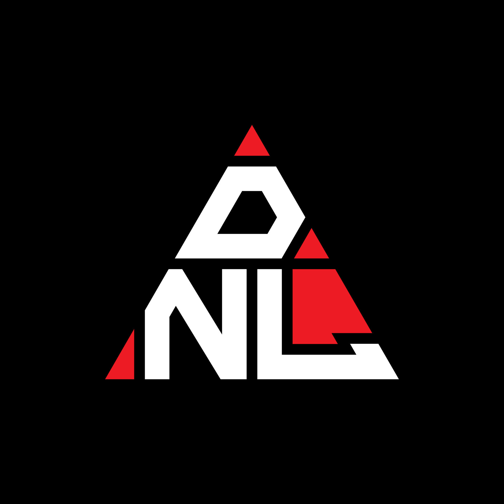 diseño de logotipo de letra de triángulo dnl con forma de triángulo. monograma de diseño de ...