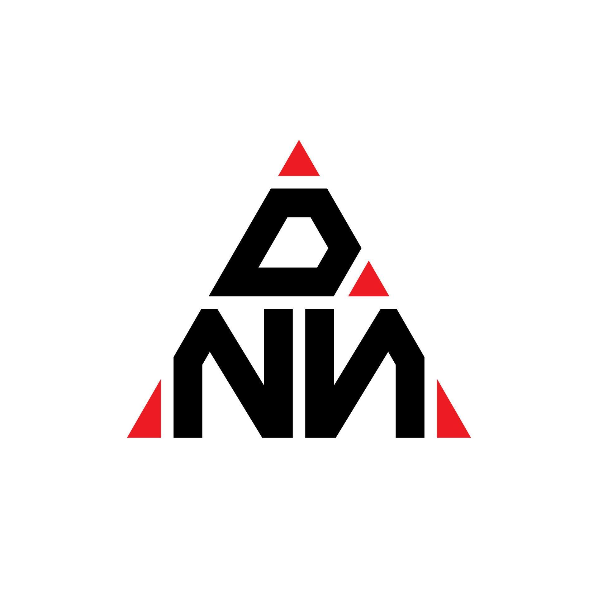 diseño de logotipo de letra de triángulo dnn con forma de triángulo. monograma de diseño de ...