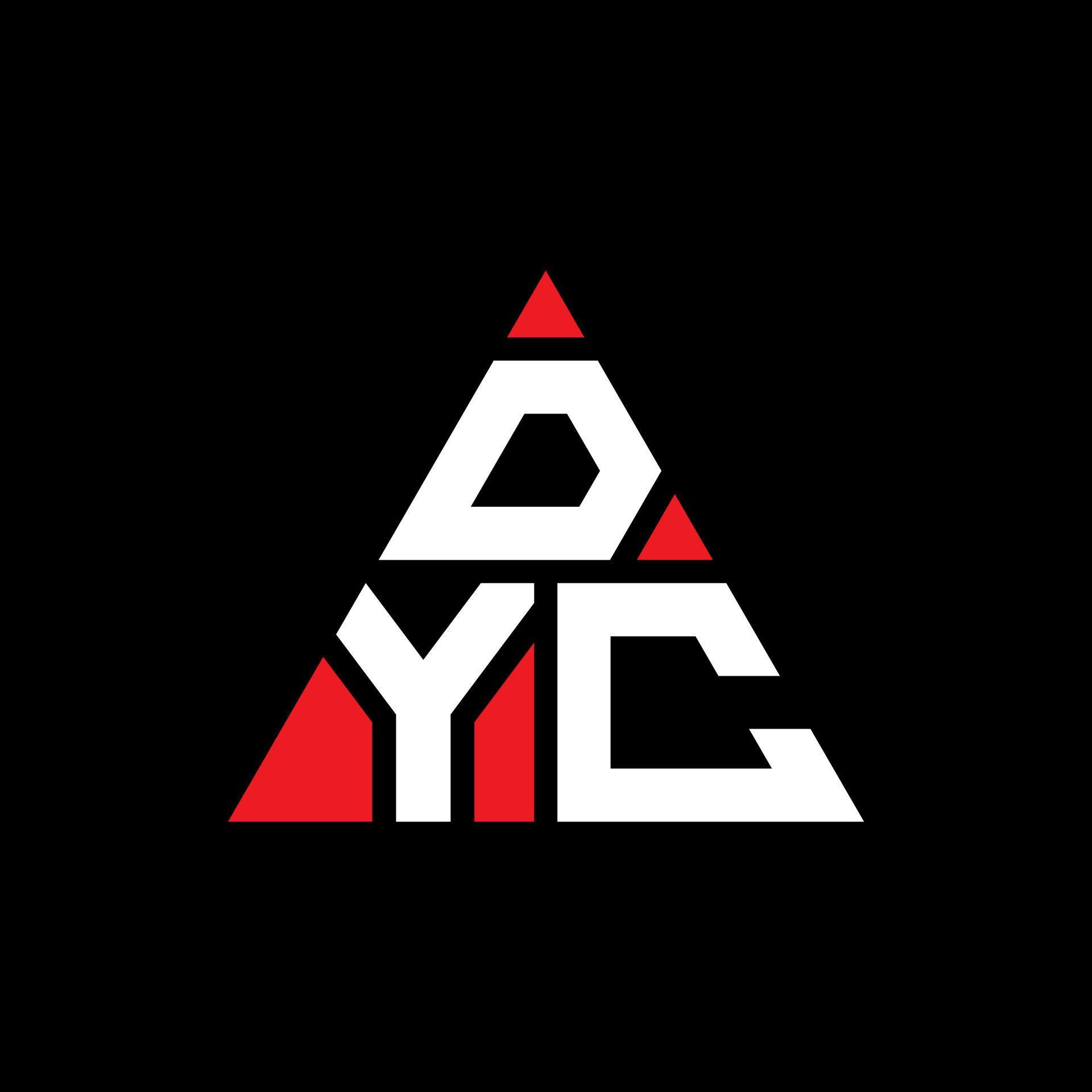 diseño de logotipo de letra de triángulo dyc con forma de triángulo. monograma de diseño de ...