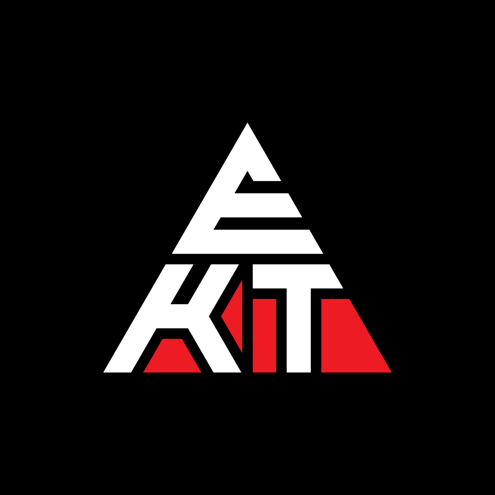 EKT triangle letter logo design with triangle shape. EKT triangle logo design monogram. EKT ...